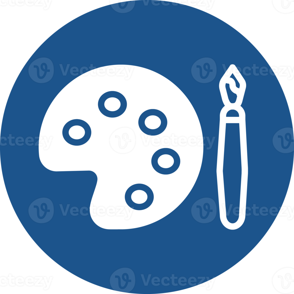 Paint tray icons design in blue circle. 14179568 PNG