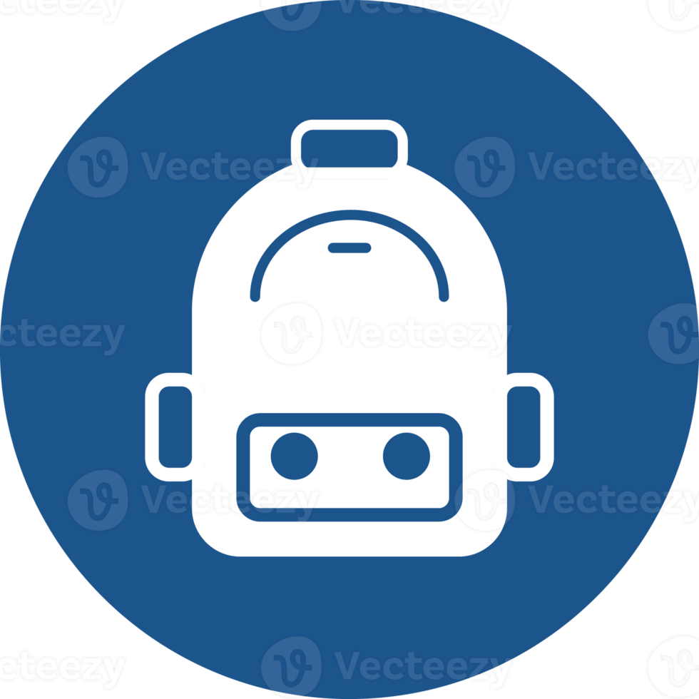 School bag icons design in blue circle. 14179572 PNG