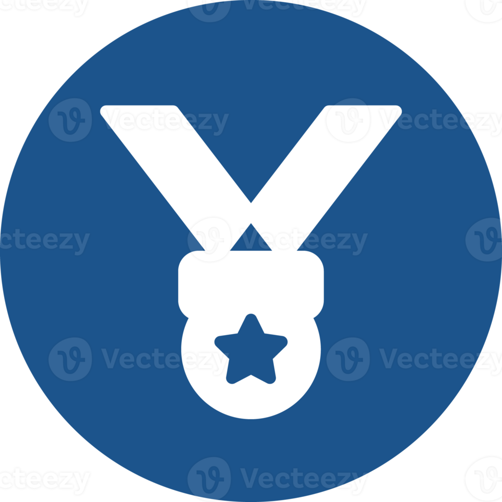 Award medal icons design in blue circle. 14179577 PNG