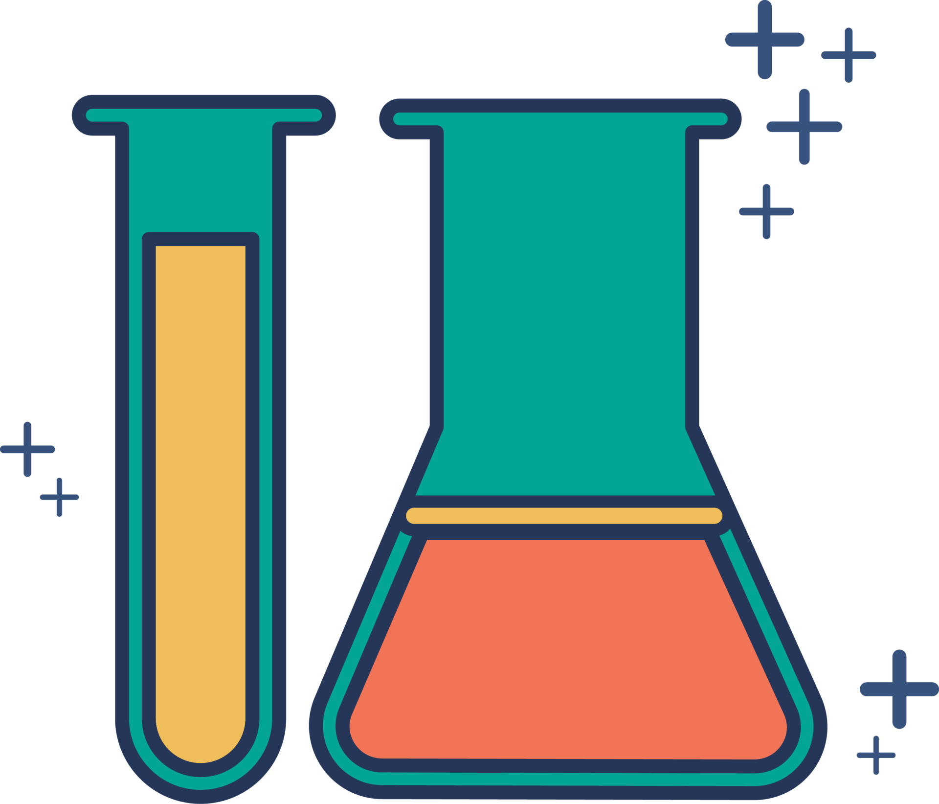 Test Tube Icon Illustration Glyph Style Design With Color And Plus Sign