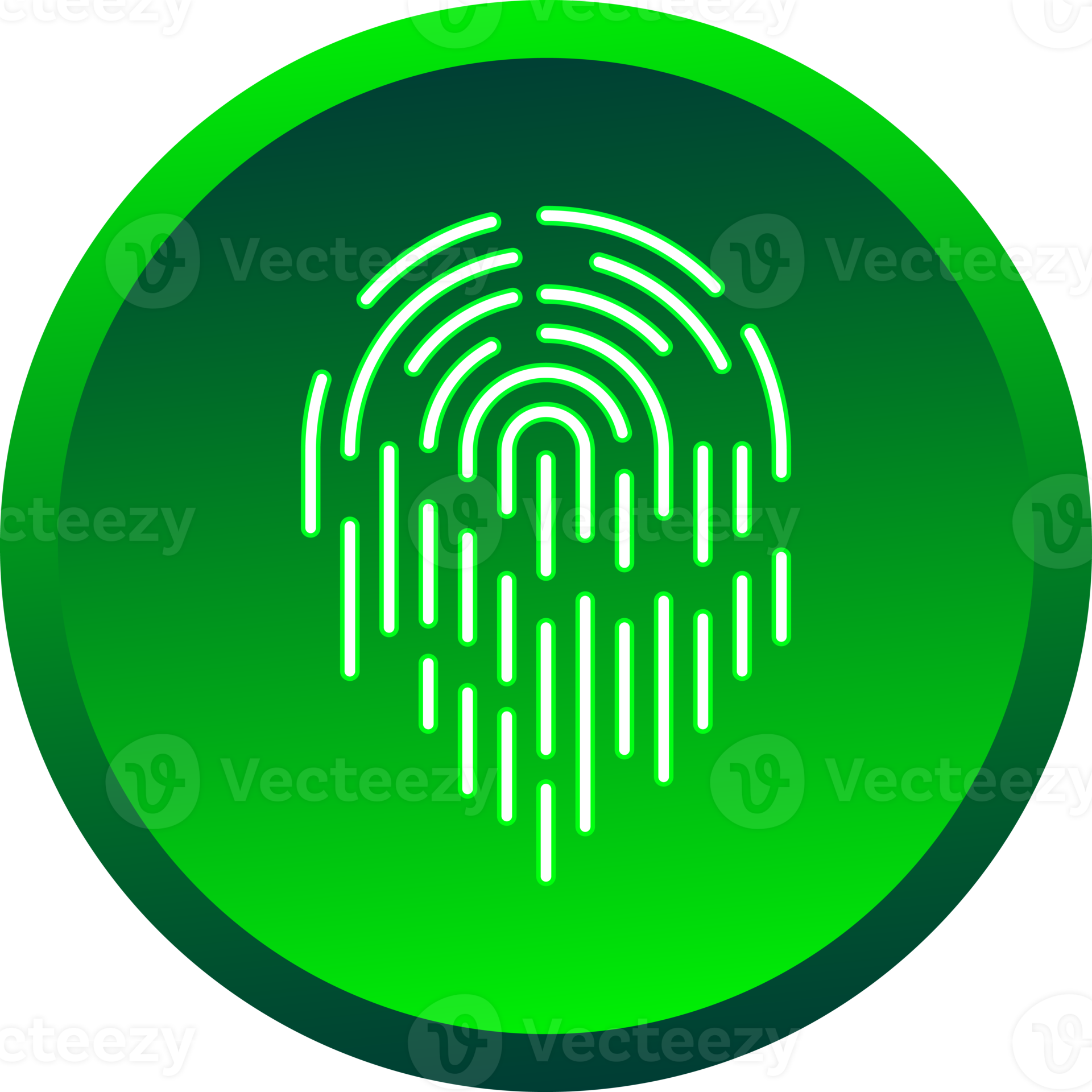 Push Buttons Finger Scan Identification Icon Element For Decorative
