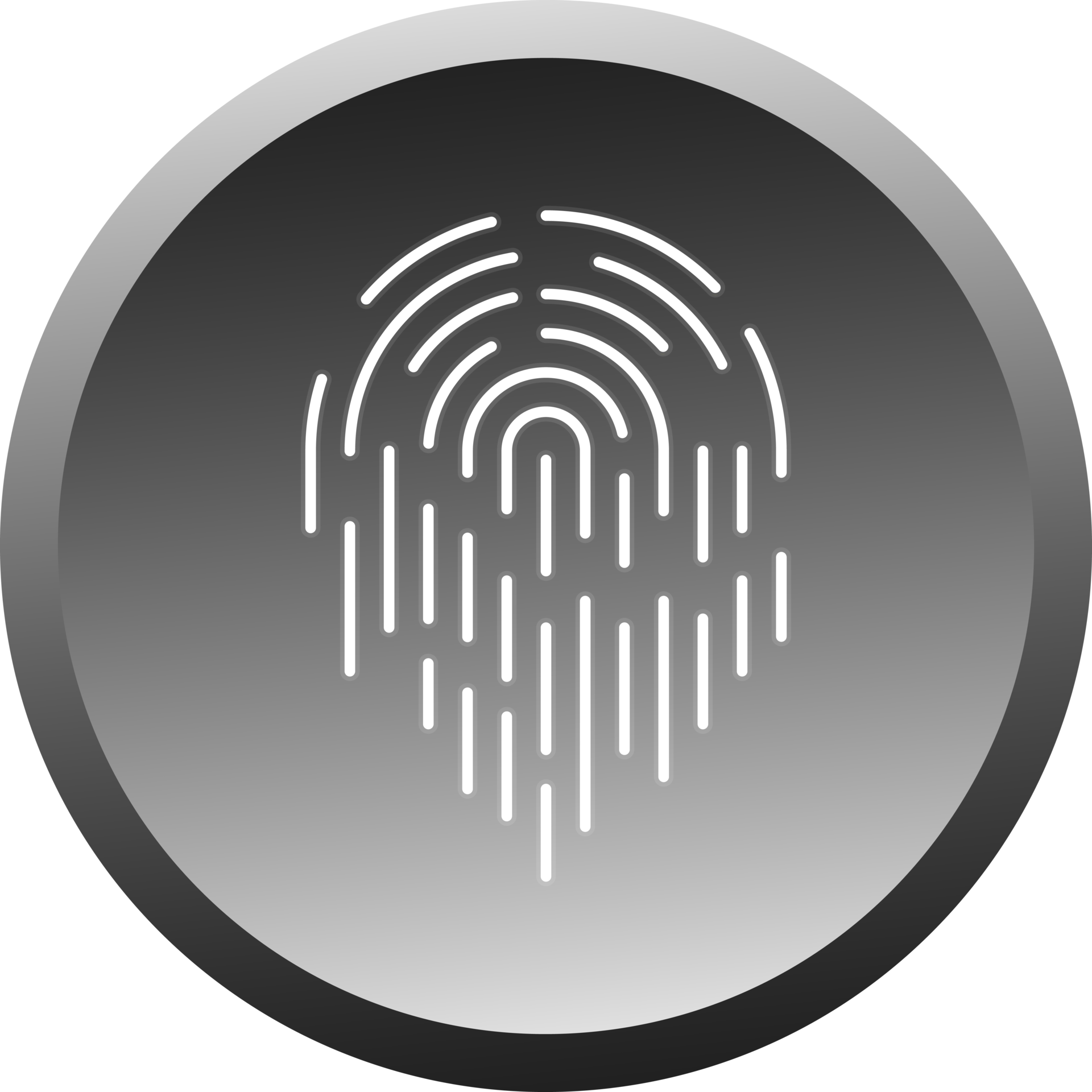 Push Buttons Finger Scan Identification Icon Element For Decorative Abstract Background Website