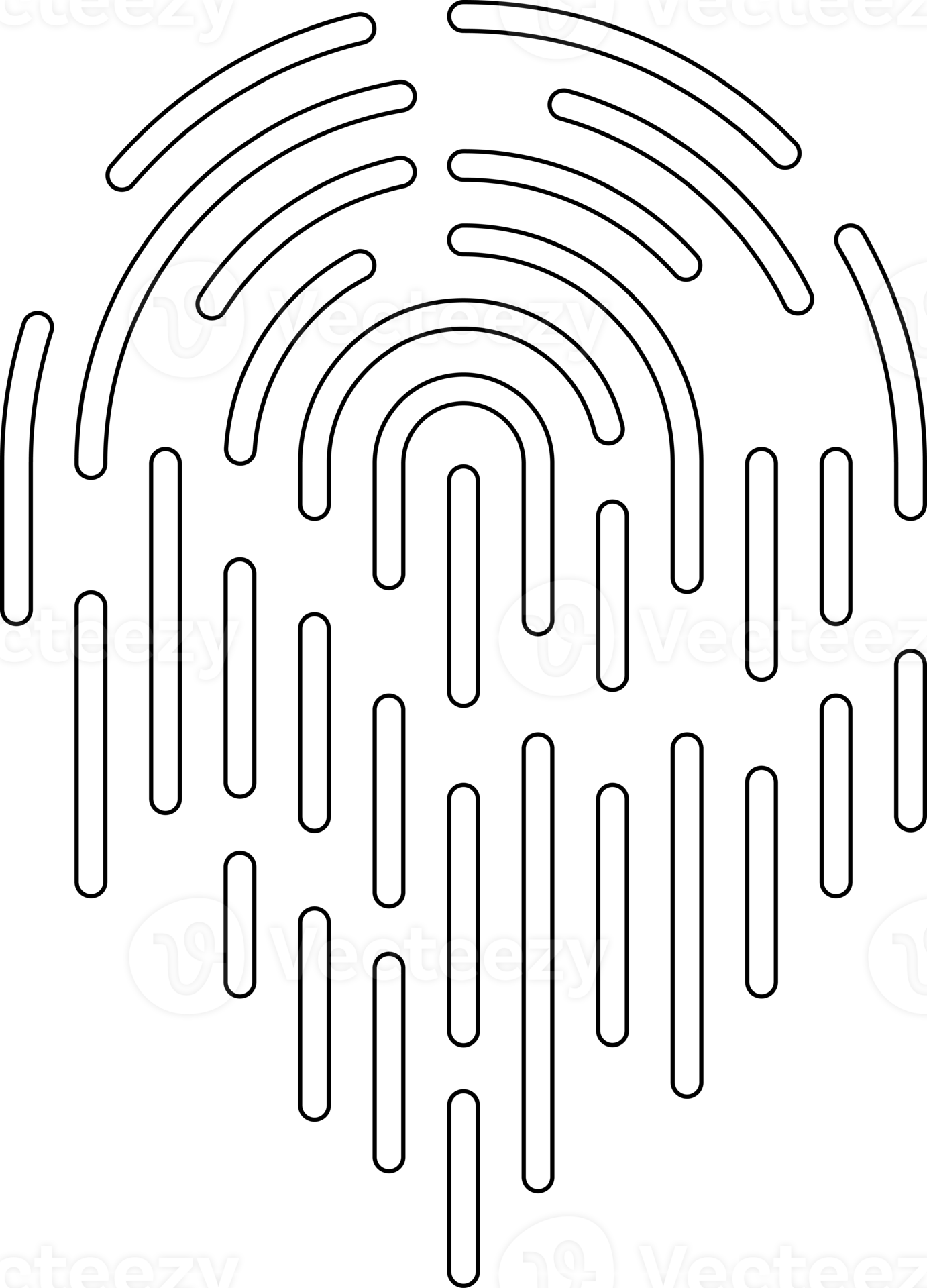 Push Buttons Finger Scan Identification Icon Element For Decorative Abstract Background Website