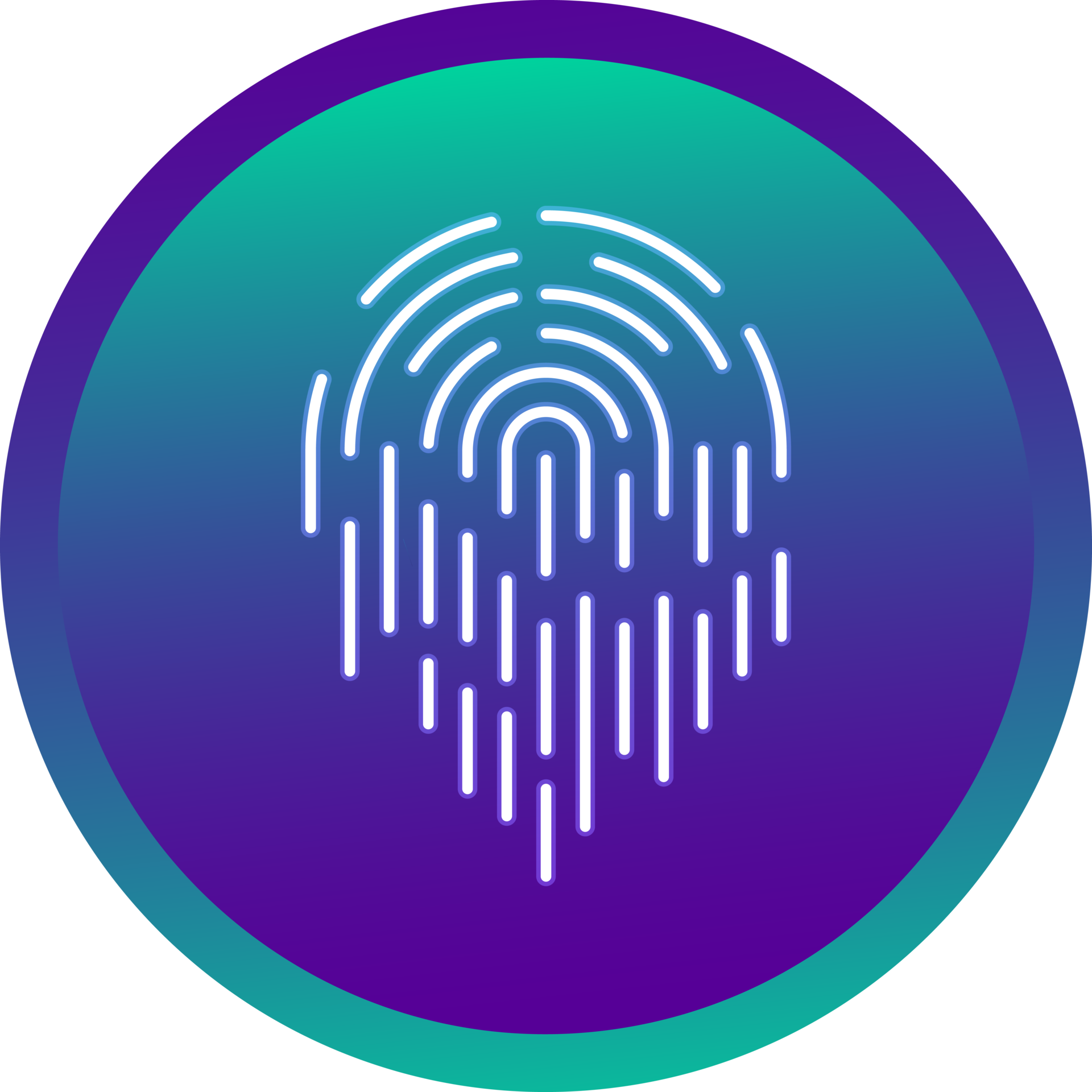 Push Buttons Finger Scan Identification Icon Element For Decorative