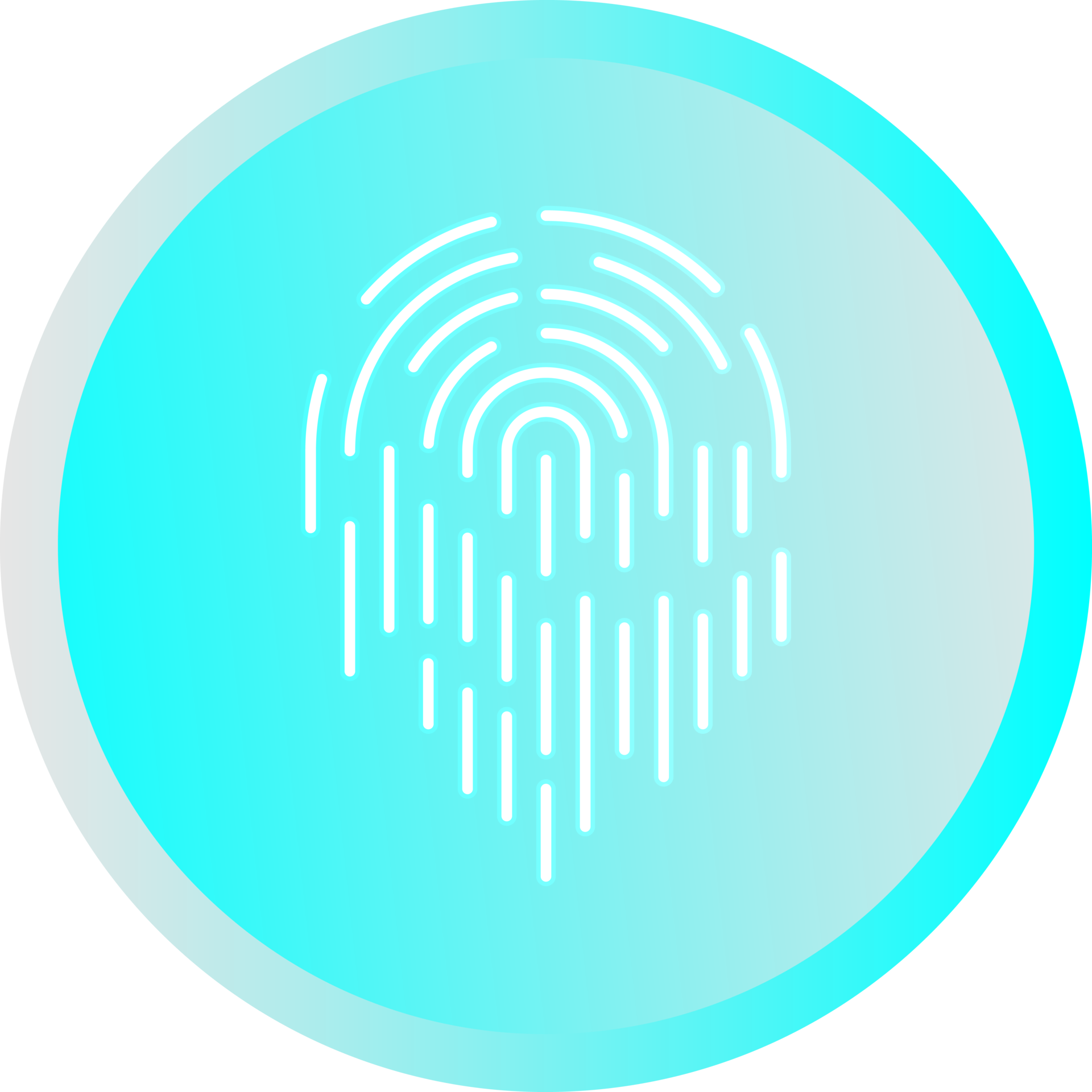 Push Buttons Finger Scan Identification Icon Element For Decorative