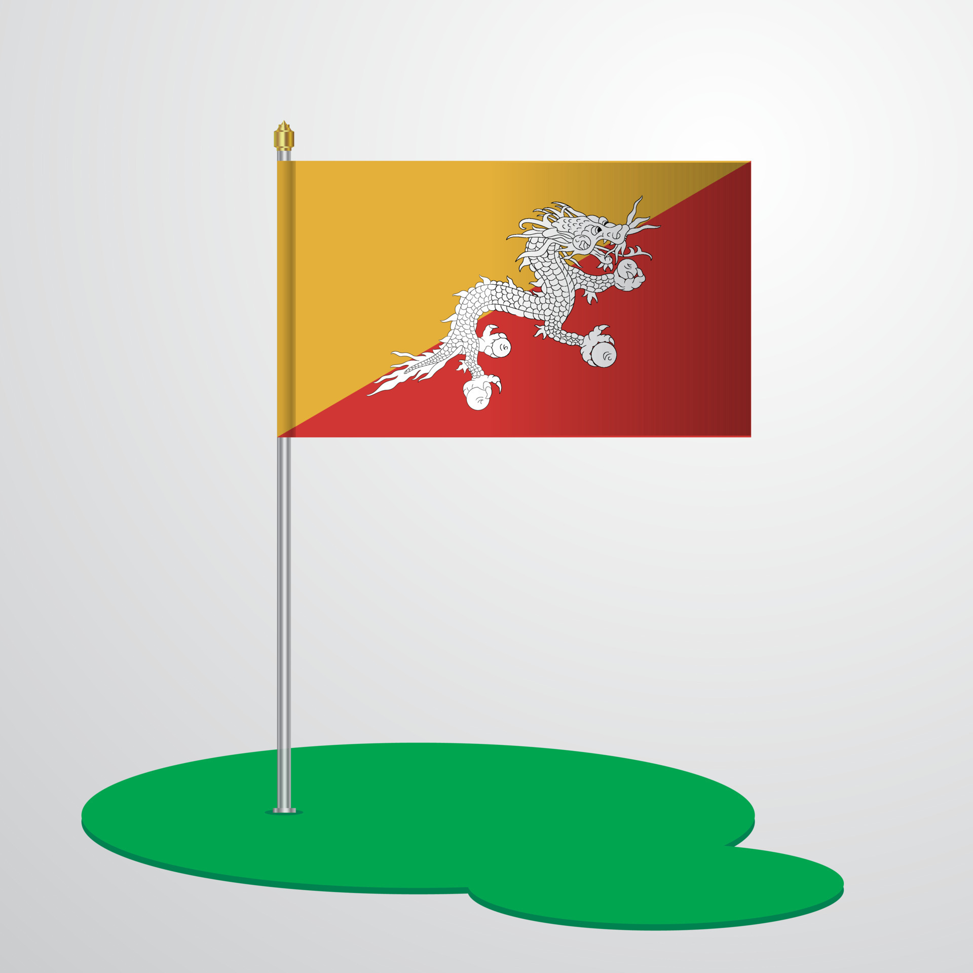 Bhutan Flag Pole 14179945 Vector Art at Vecteezy