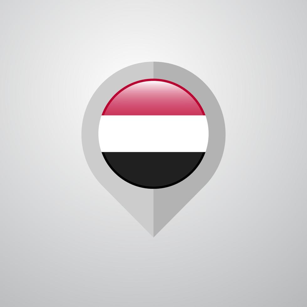 Map Navigation Pointer With Yemen Flag Design Vector 14180634 Vector