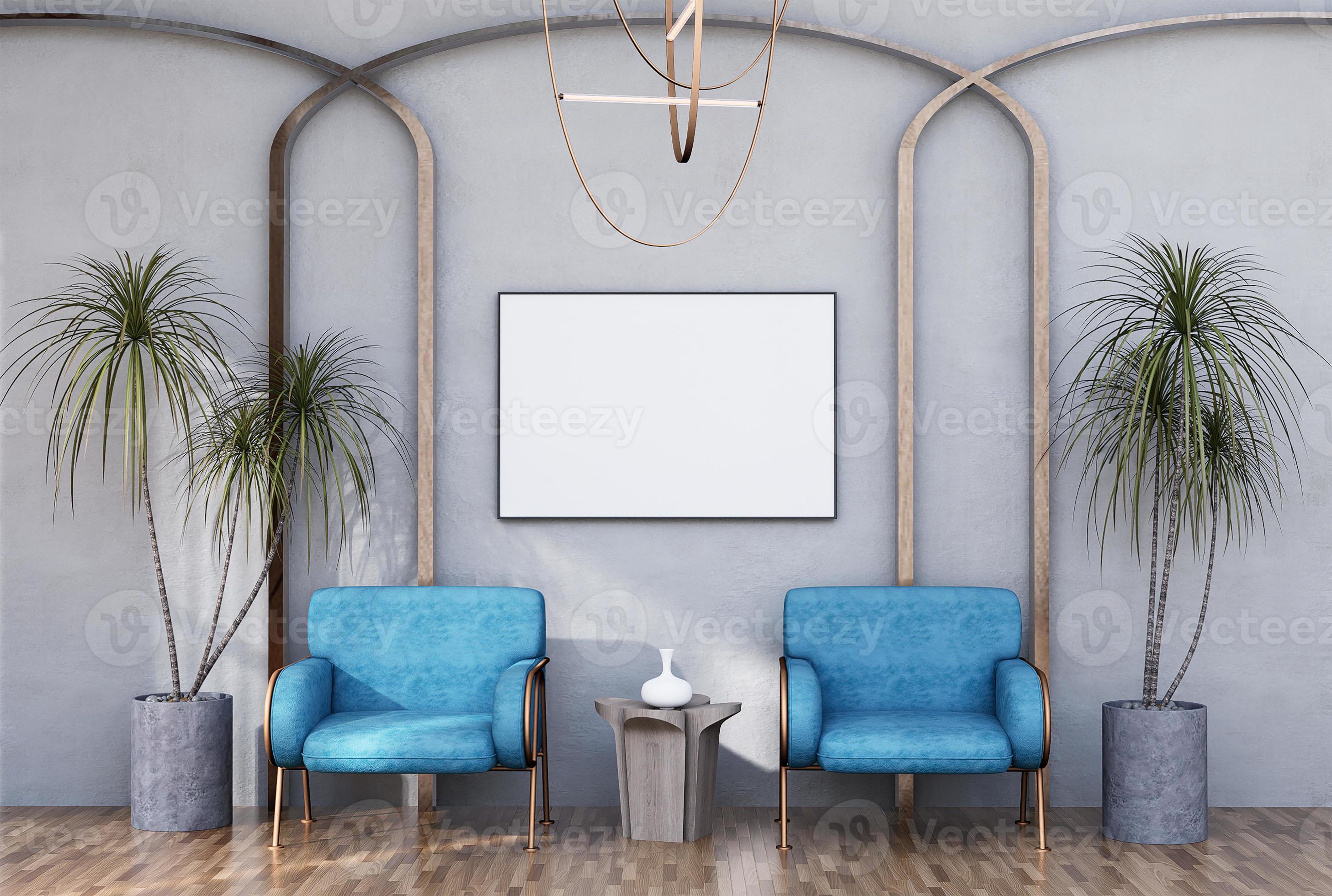 Mock up poster frame in modern interior fully furnished rooms 14181091 ...