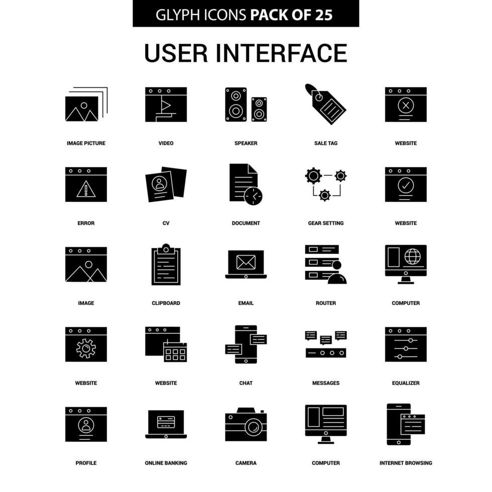 User Interface Glyph Vector Icon set 14181346 Vector Art at Vecteezy User Interface Glyph Vector Icon set 14181346 Vector Art at Vecteezy