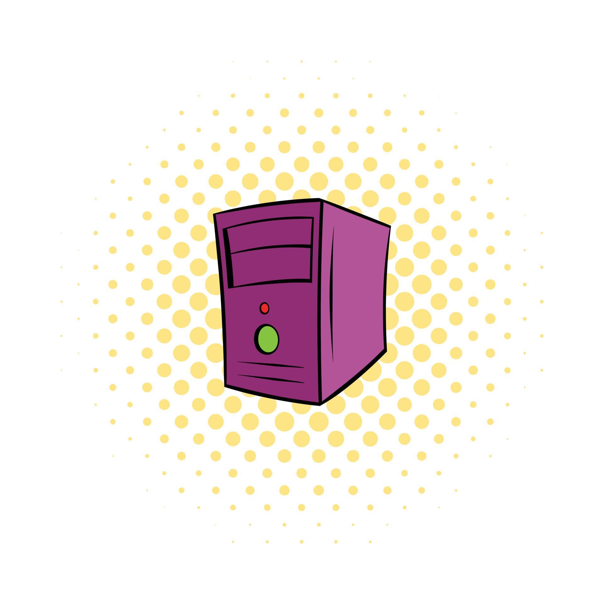 Computer system unit icon, comics style 14183183 Vector Art at Vecteezy