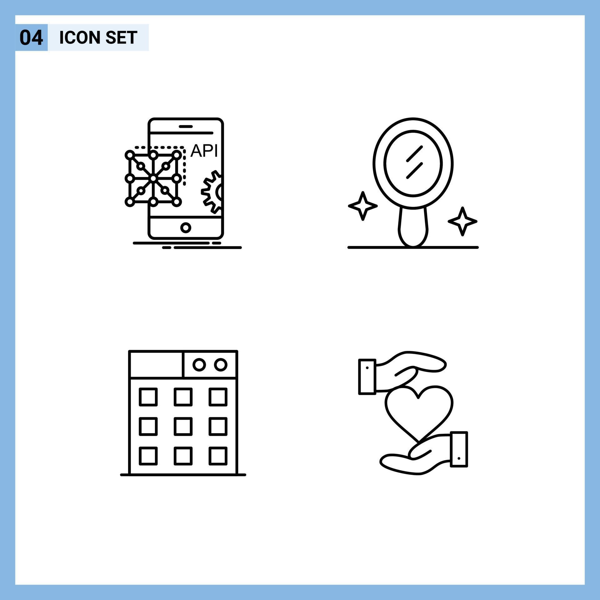 4 Thematic Vector Filledline Flat Colors and Editable Symbols of api ...