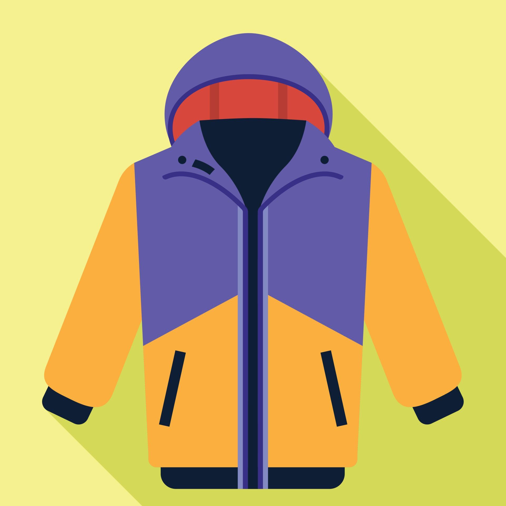 Ski jacket icon, flat style 14191991 Vector Art at Vecteezy