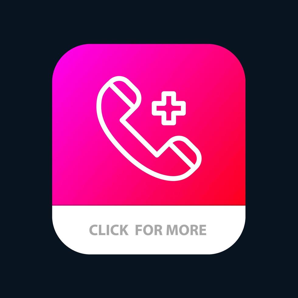 Call Ring Hospital Phone Delete Mobile App Button Android and IOS Line Version 14193196 Vector ...
