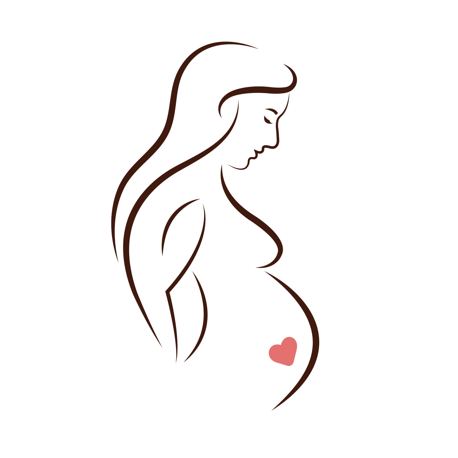 A Pregnant Woman Vector Illustration Pregnant Girl With Long Hair