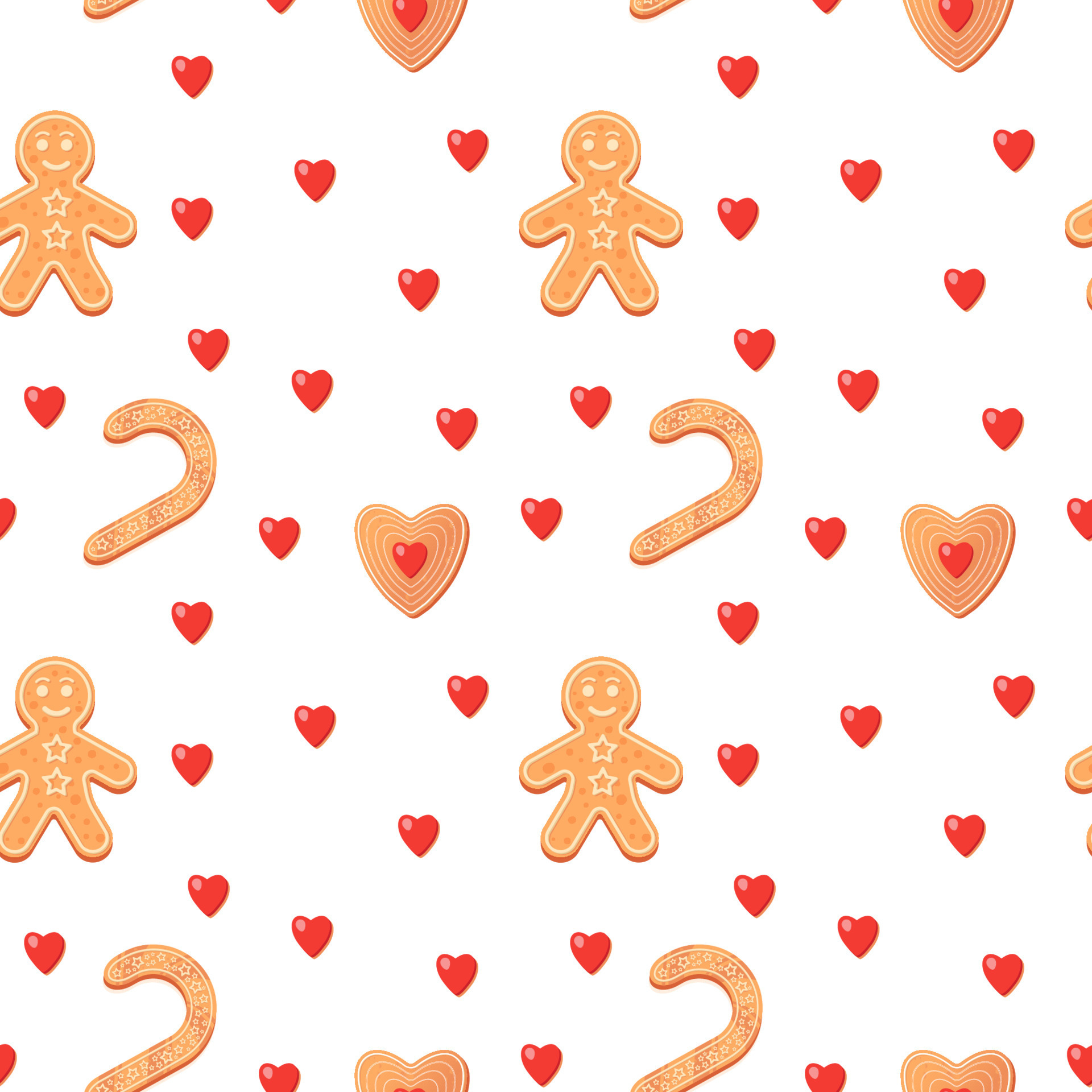 Gingerbread Man Pattern 14195622 Vector Art At Vecteezy