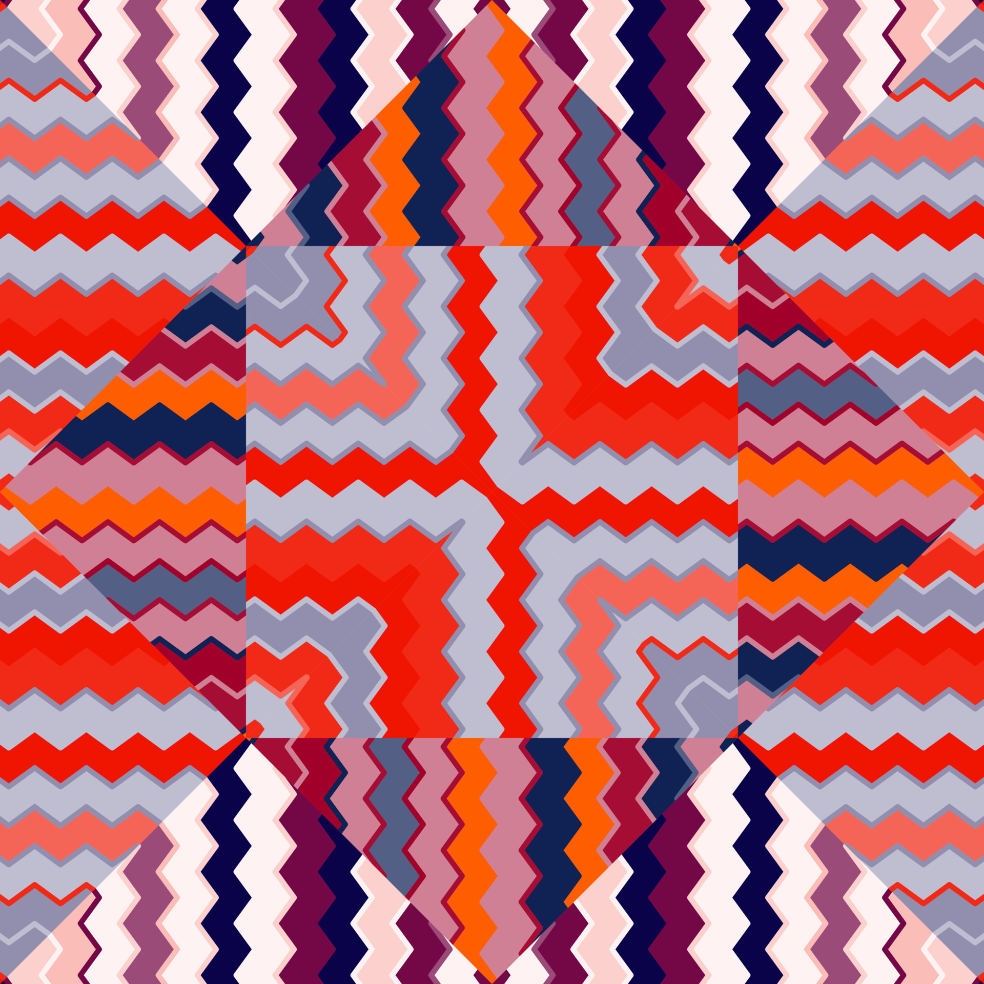 Creative Zig Zag Wave Seamless Pattern Hand Drawn Lines Mosaic