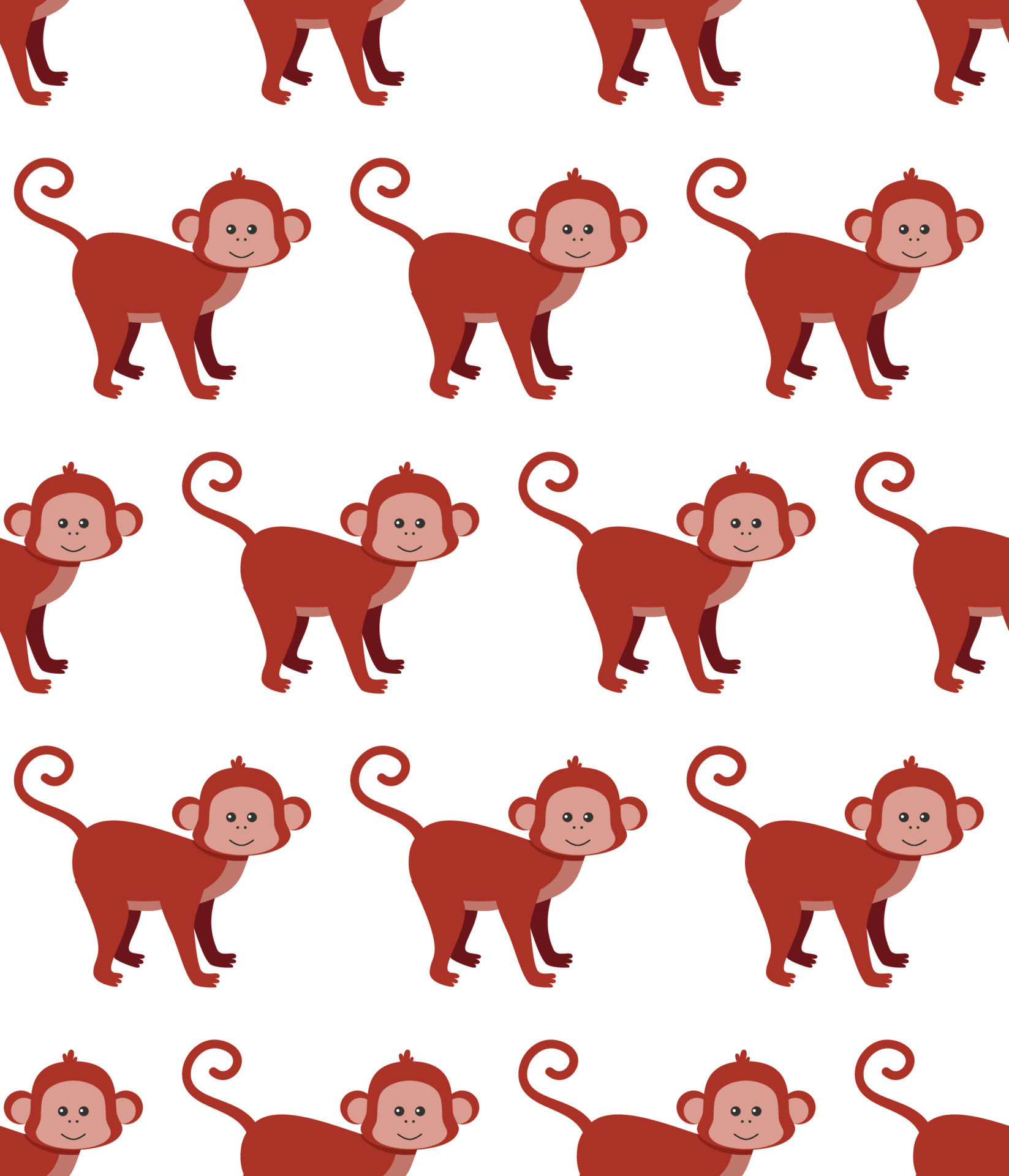 Monkeys seamless pattern. Vector illustration in a flat style. 14200232 ...