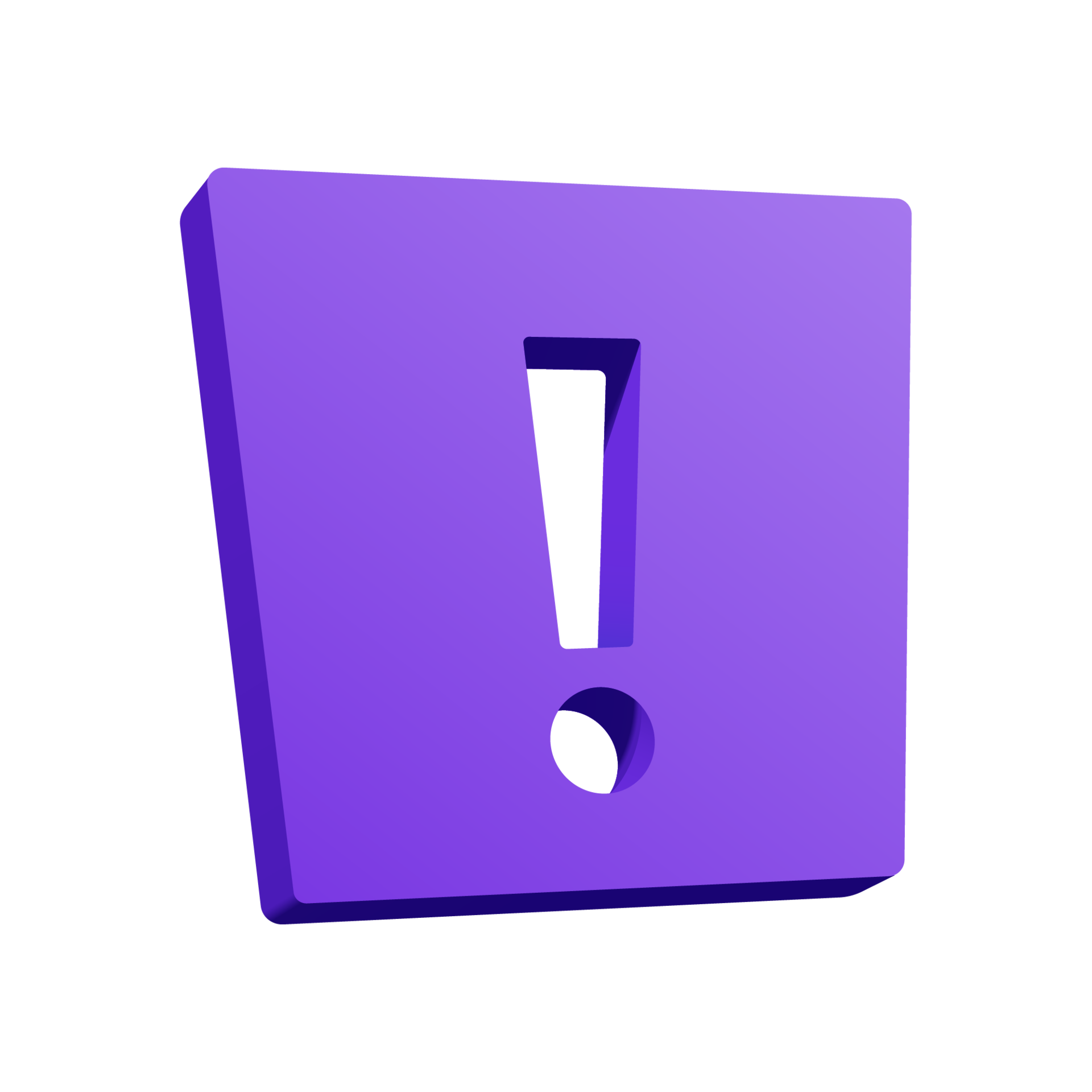 3d Purple Exclamation Mark With Gradient Effects 14208770 Png