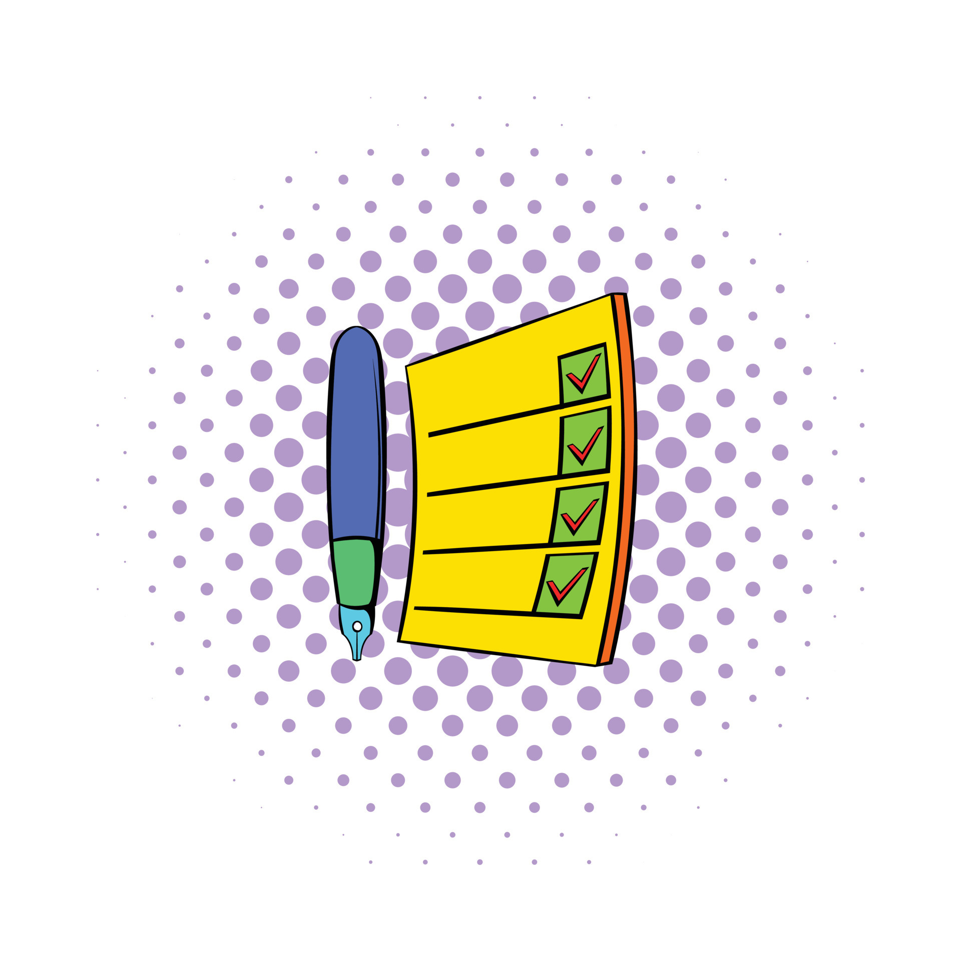 To do list icon, comics style 14209876 Vector Art at Vecteezy
