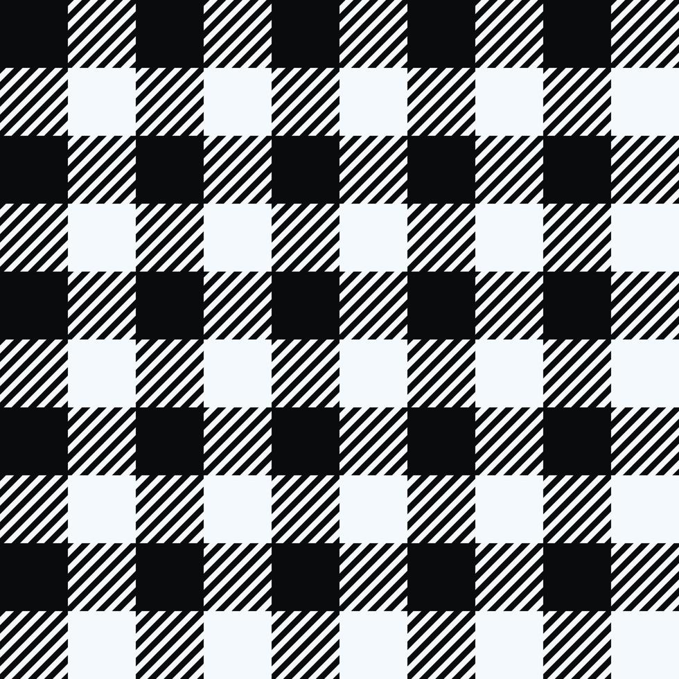 Classic Buffalo Plaid Lumberjack Ornament Seamless Pattern Background Black And White Checkered