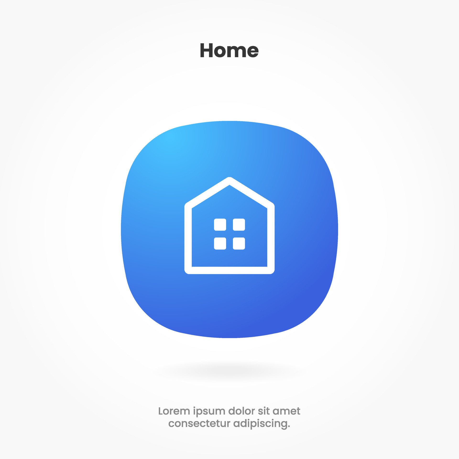 3d minimal modern home, homepage, base, main page, house push button ...