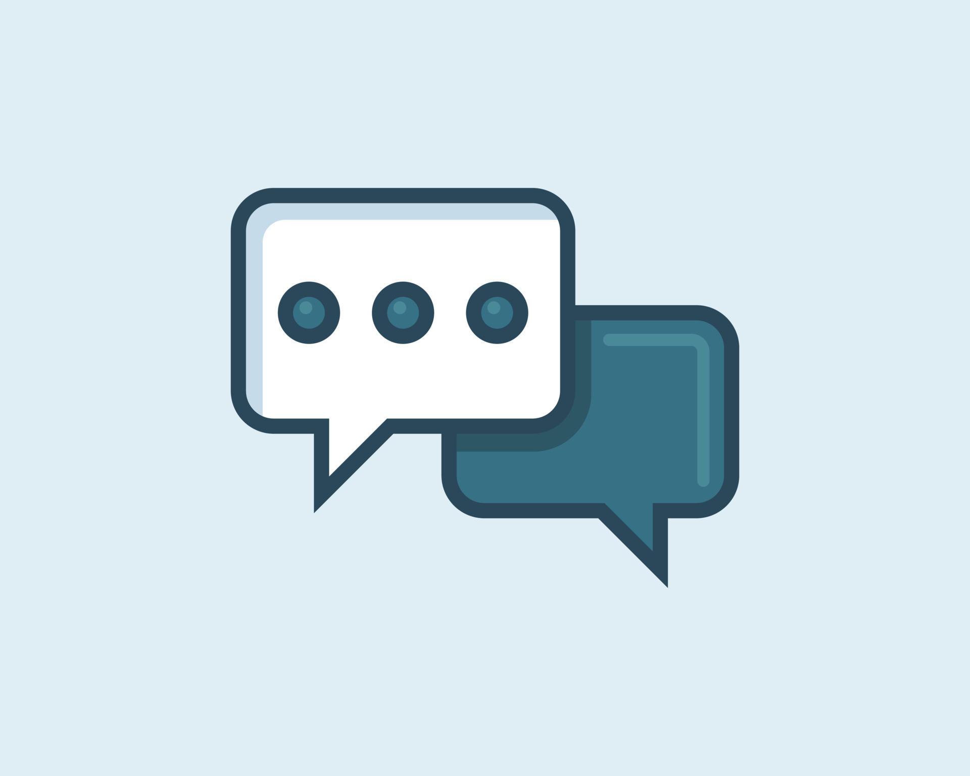 Chat icon full color line design. Two talk bubbles vector symbol ... Chat icon full color line design. Two talk bubbles vector symbol ...