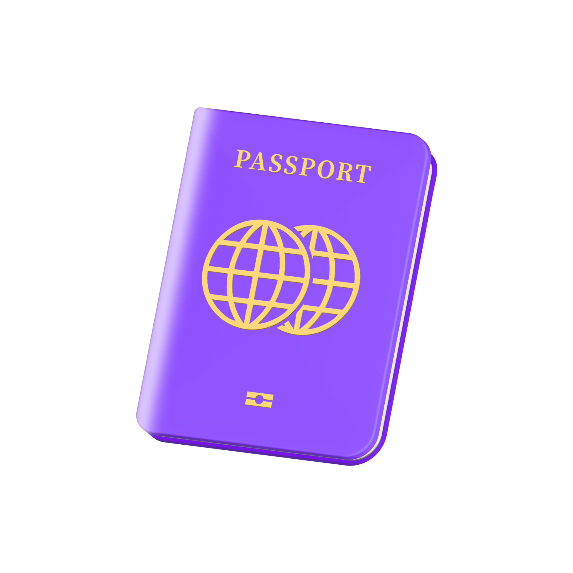 3d Purple Passport Icon Identification Document 3d Render