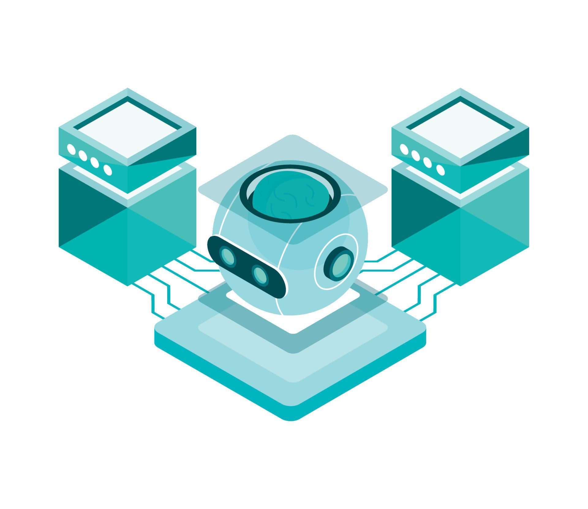 isometric robot AI data 14217404 Vector Art at Vecteezy