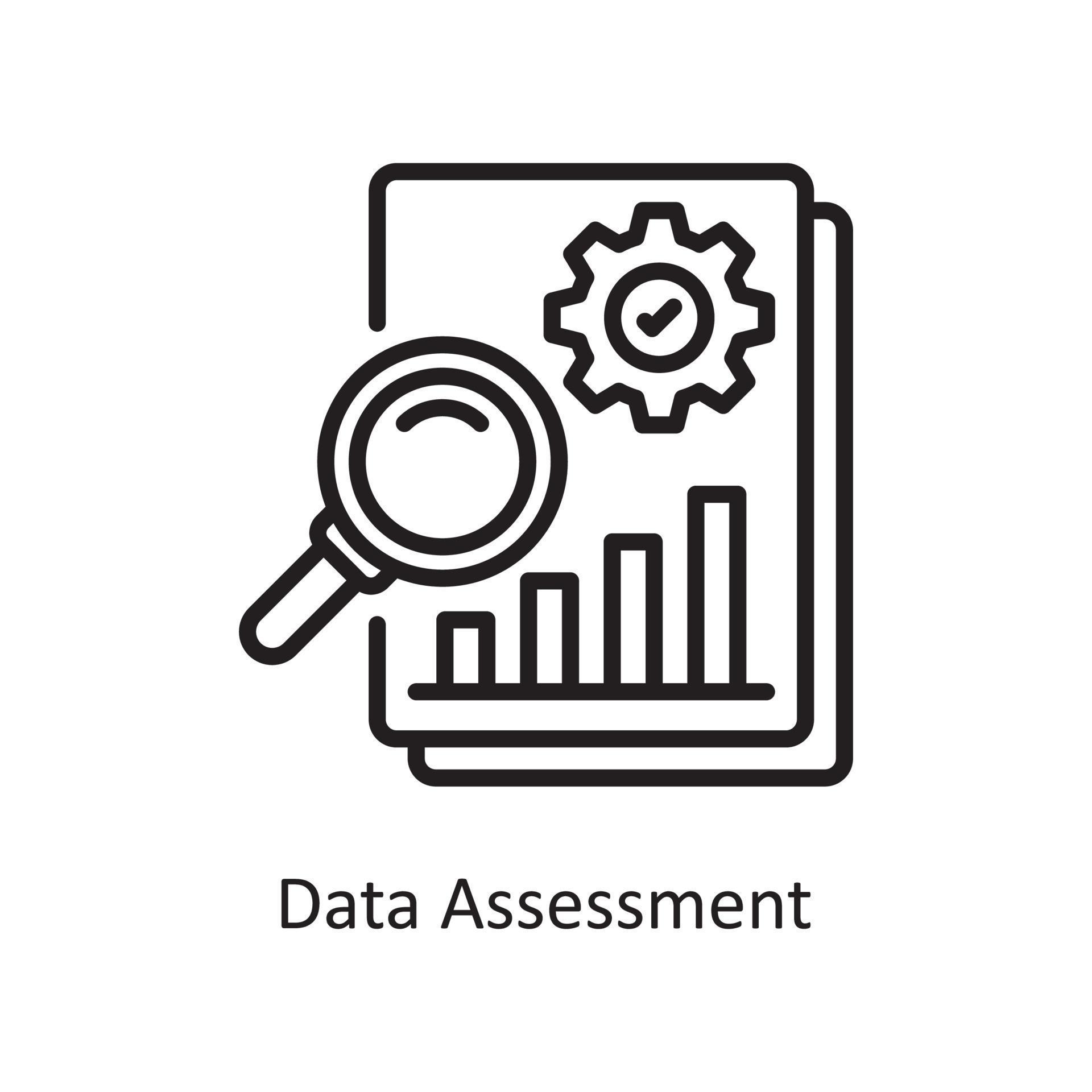 Data Assessment Vector Outline Icon Design illustration. Business and ...