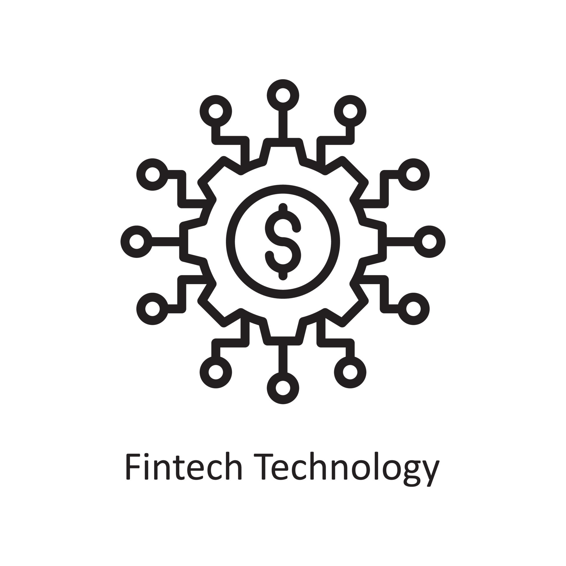 Fintech Technology Vector Outline Icon Design illustration. Business ... Fintech Technology Vector Outline Icon Design illustration. Business ...