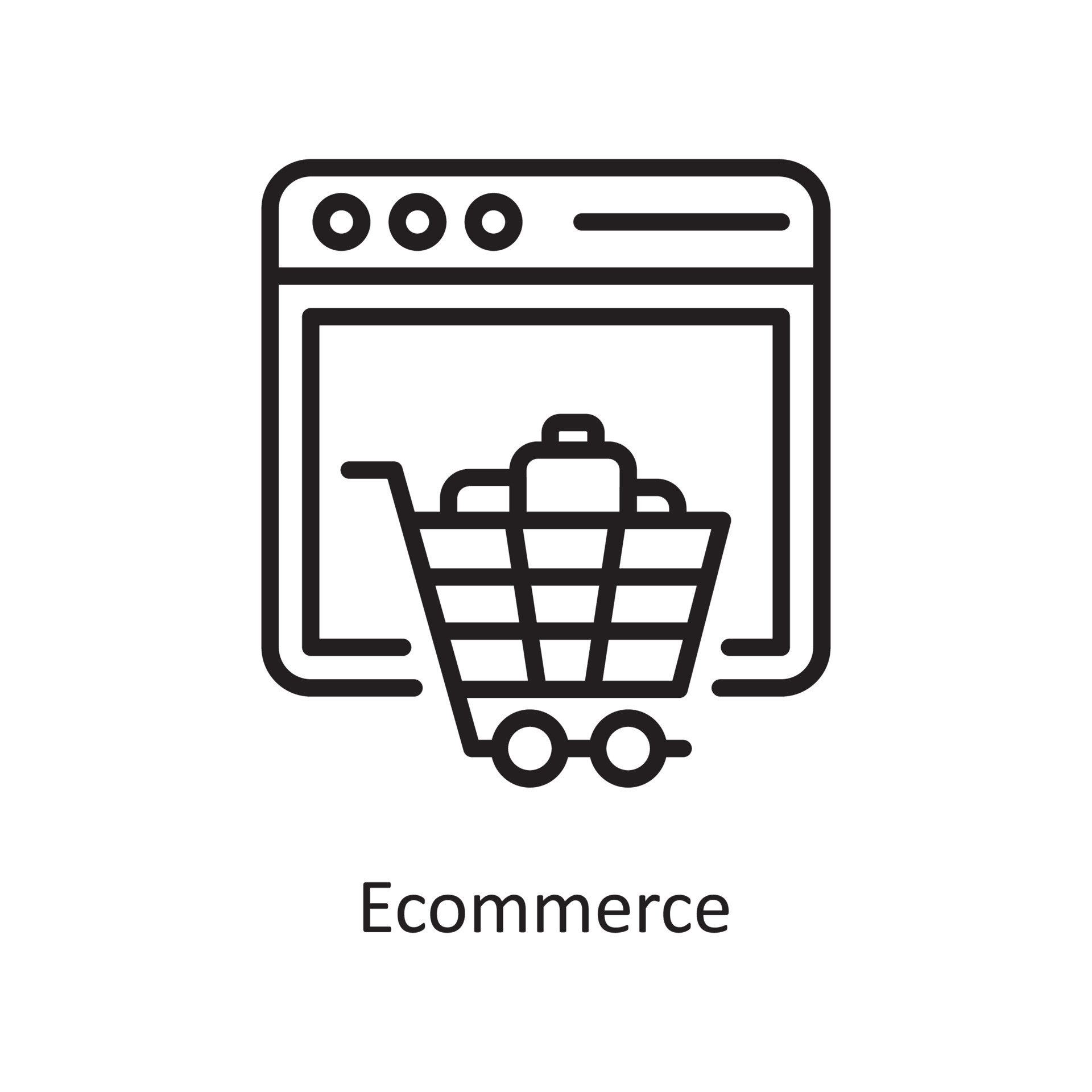 Ecommerce Vector Outline Icon Design illustration. Business and Finance Symbol on White ...