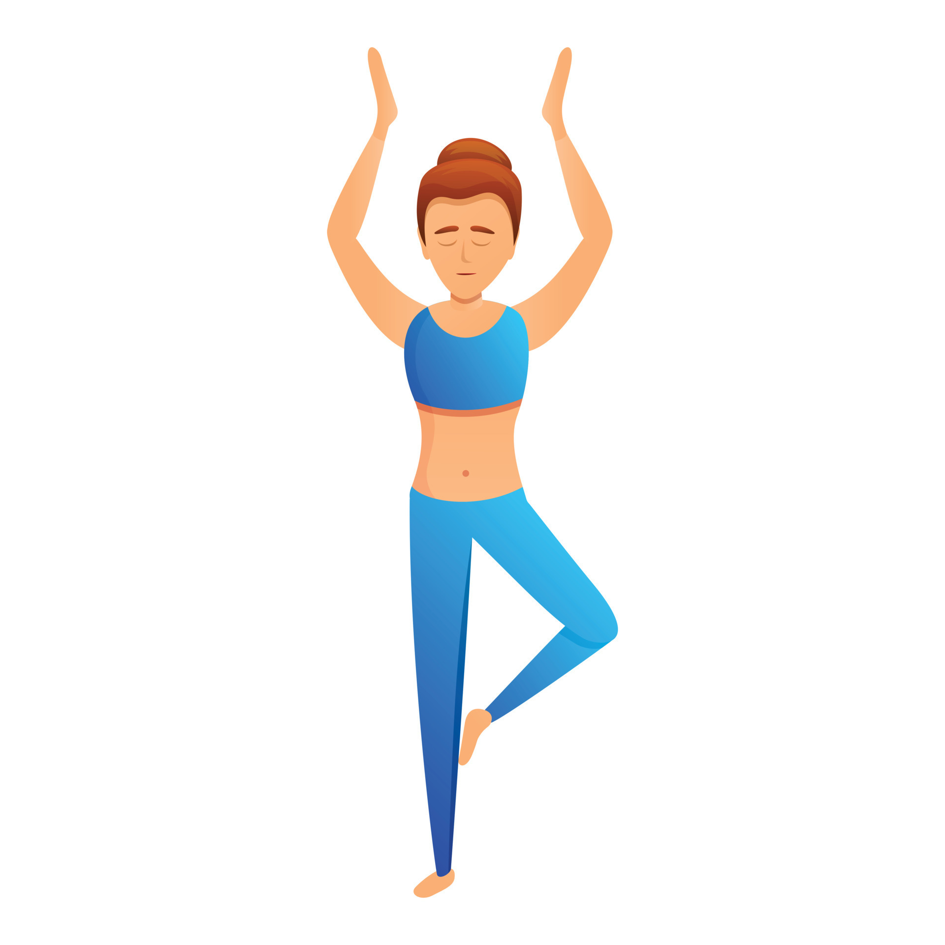 Chica Practica Yoga Icono Estilo De Dibujos Animados 14227424 Vector En Vecteezy