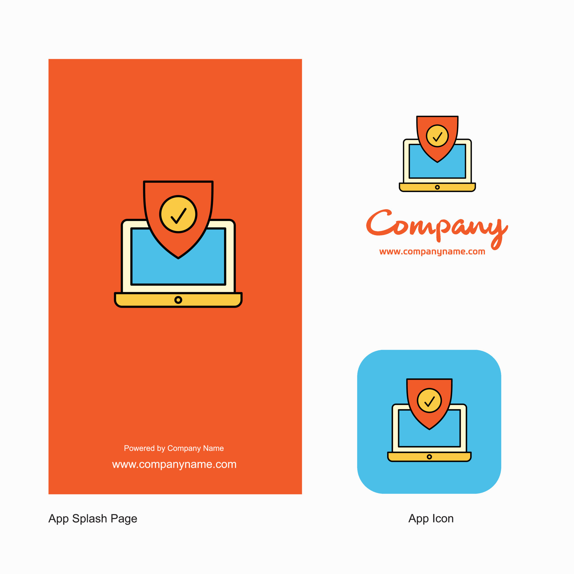 Protected Laptop Company Logo App Icon And Splash Page Design Creative protected-laptop-company-logo-app-icon-and-splash-page-design-creative