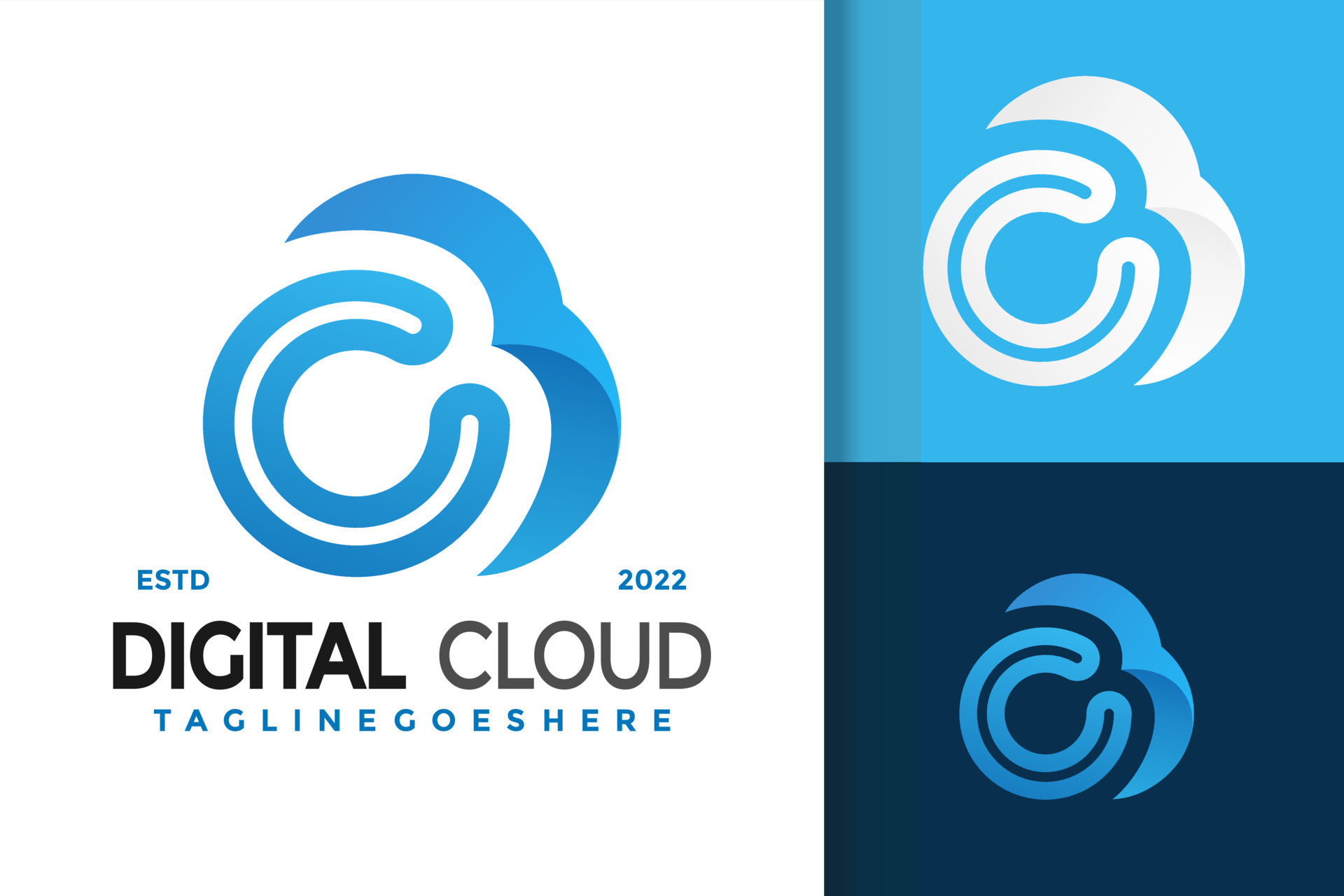 diseño de logotipo de nube de letra c, vector de logotipos de identidad ...
