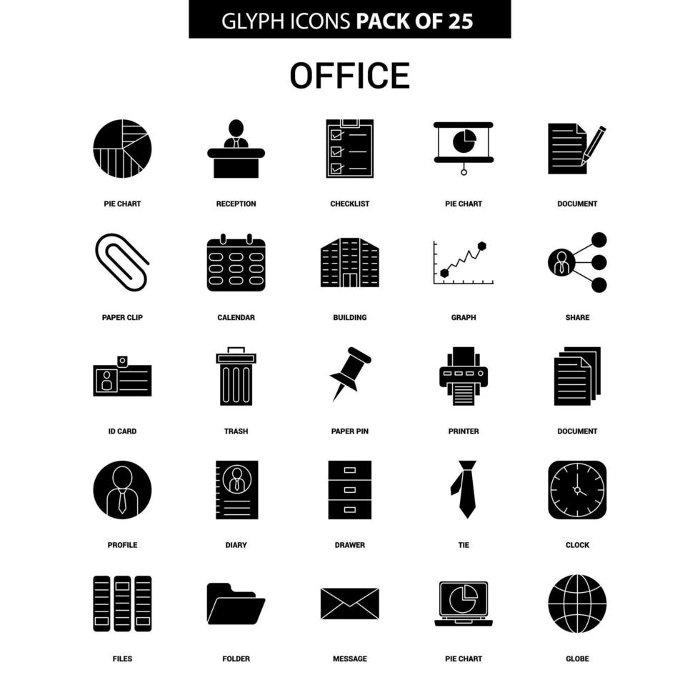 Office Glyph Vector Icon set 14232975 Vector Art at Vecteezy