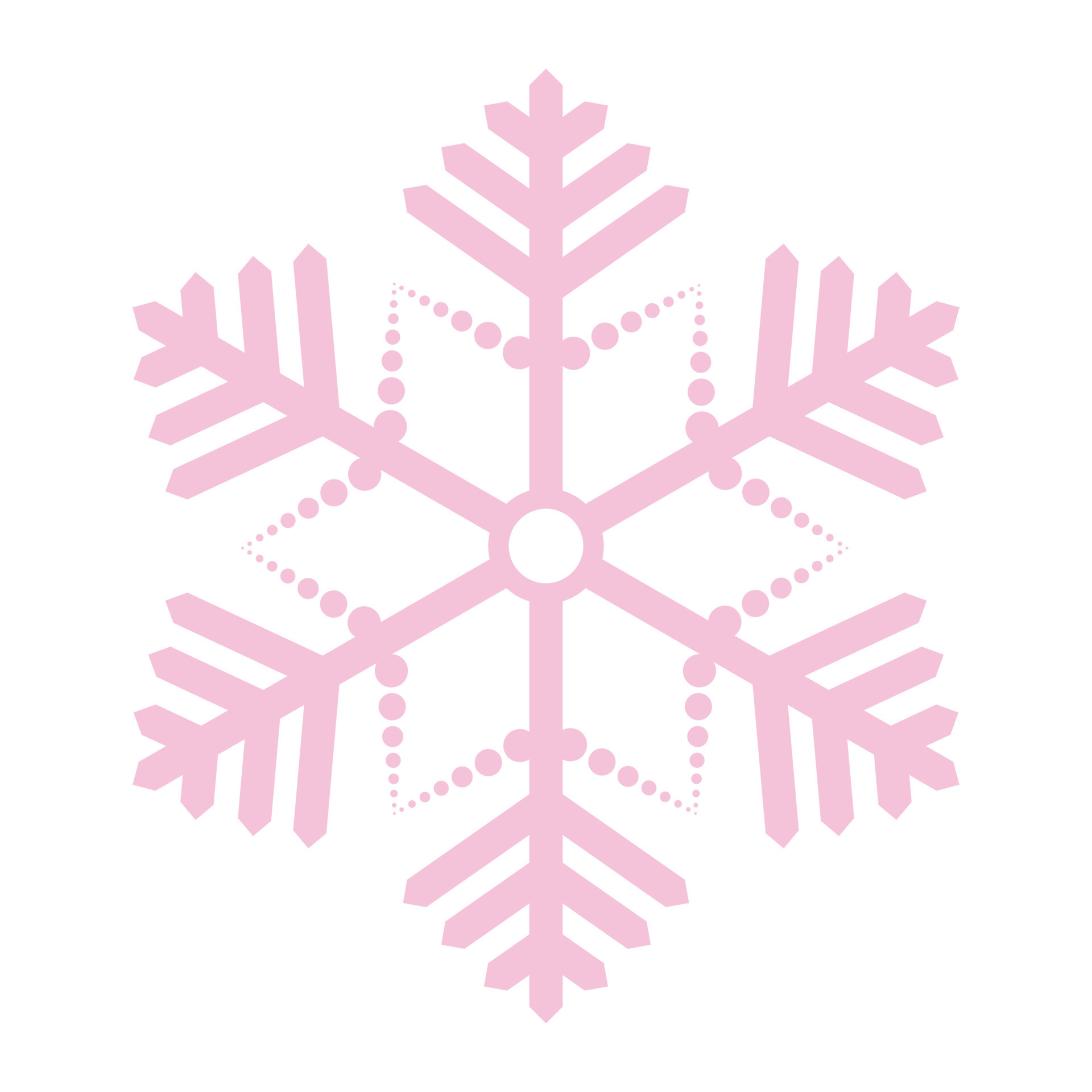 Pink snowflake in flat style. A fragile crystal of intricate shape ... Pink snowflake in flat style. A fragile crystal of intricate shape ...