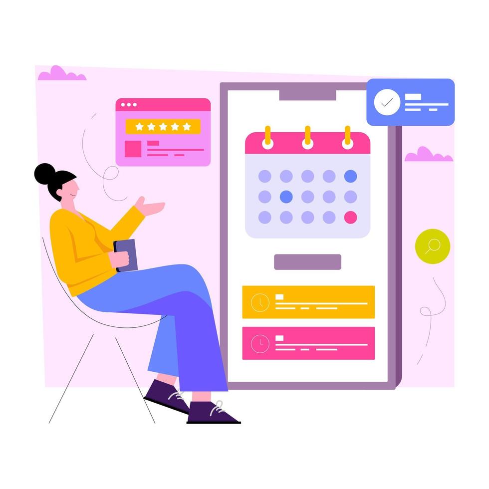 Modern design illustration of mobile schedule 14235553 Vector Art at ...