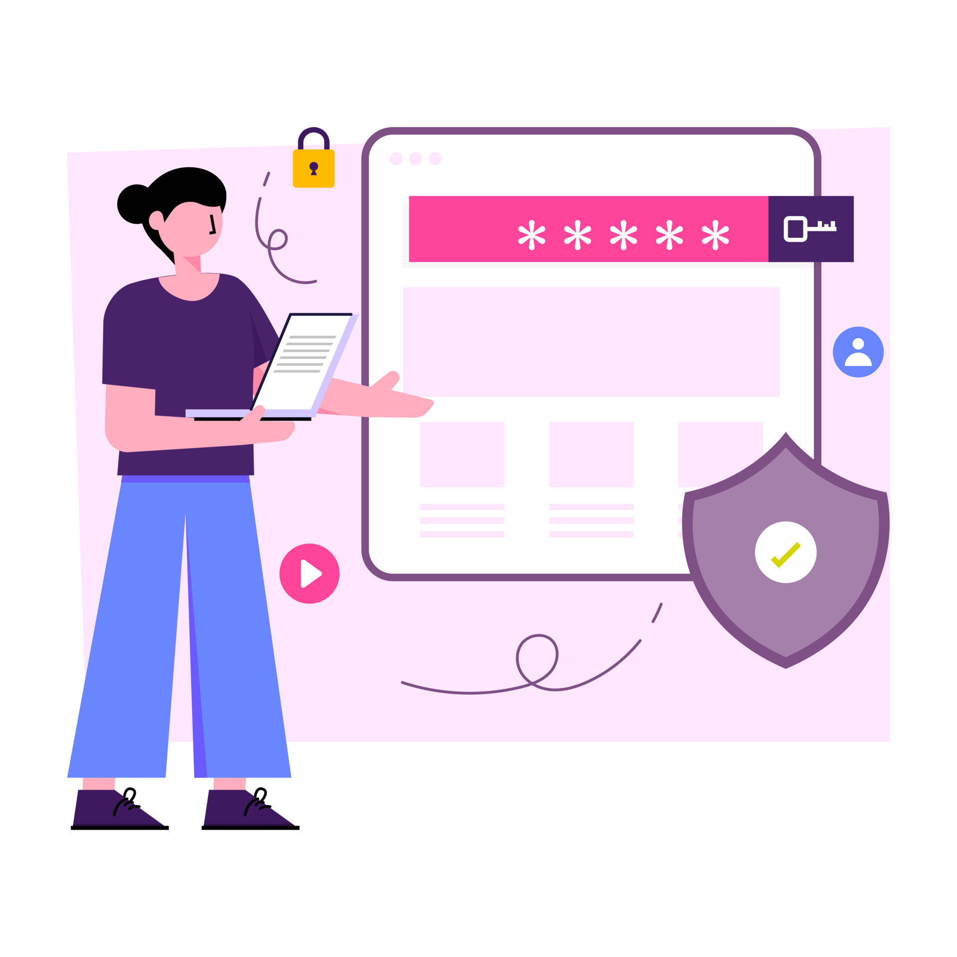 Editable Design Illustration Of Password Security 14235635 Vector Art