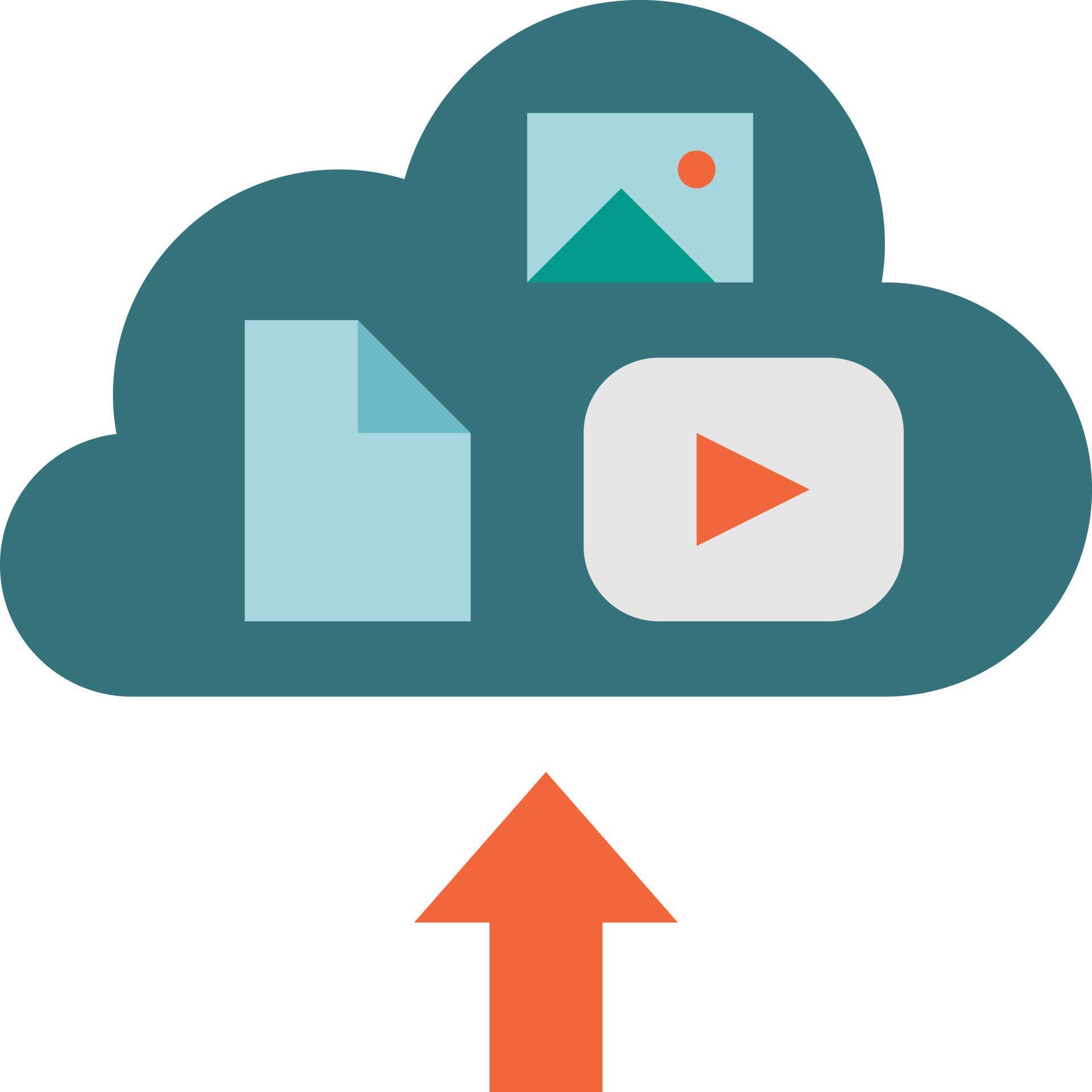 cloud storage upload server multimedia - flat icon 14236044 Vector Art at Vecteezy