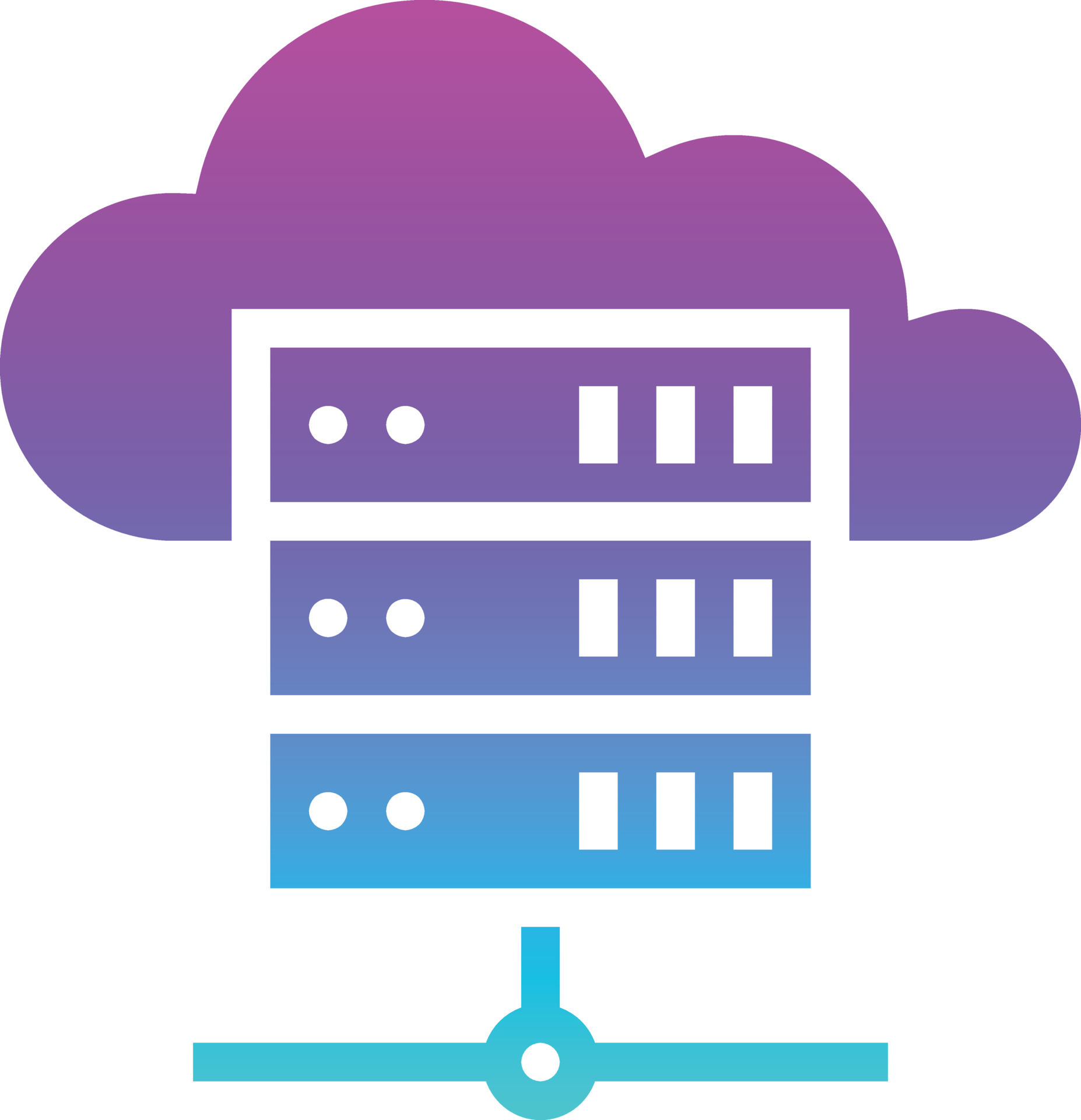 server website cloud software development - gradient solid icon ...