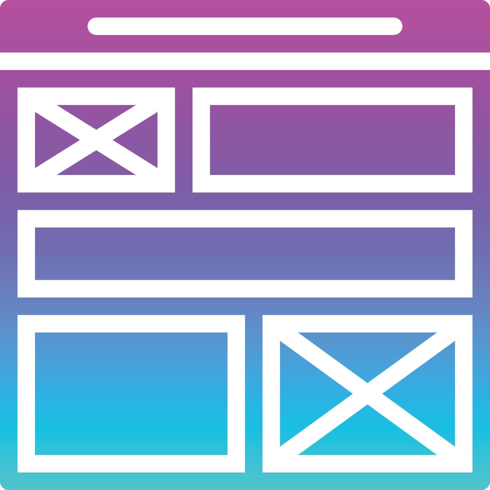 wireframe structure mockup software development - gradient solid icon ...