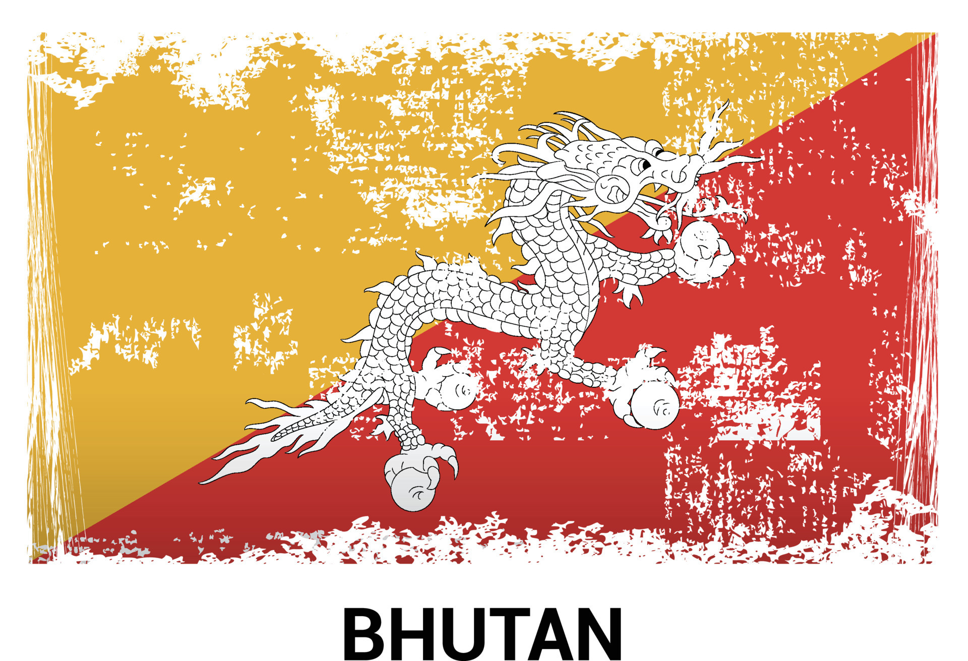 Bhutan flag design vector 14238851 Vector Art at Vecteezy