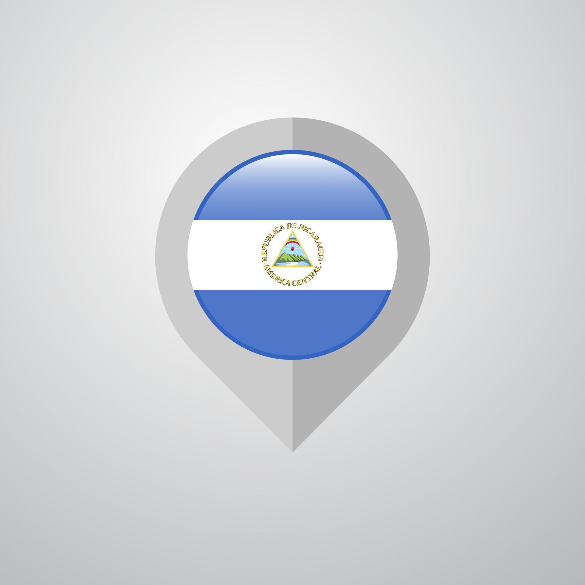 Map Navigation pointer with Nicaragua flag design vector 14239829 Vector Art at Vecteezy