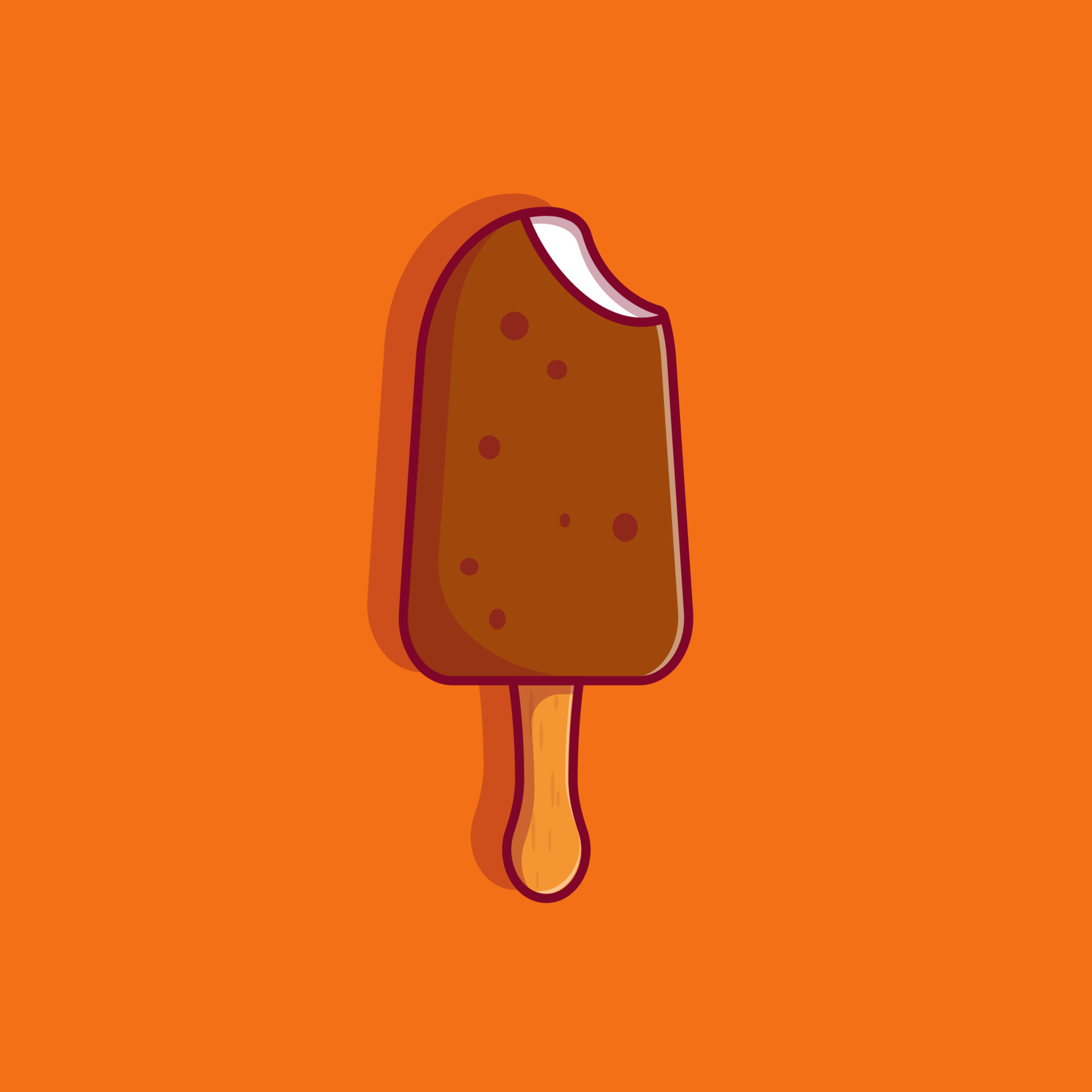 Chocolate Ice Cream Stick Cartoon Vector Ice Cream With Stick Illustration 14242177 Vector Art