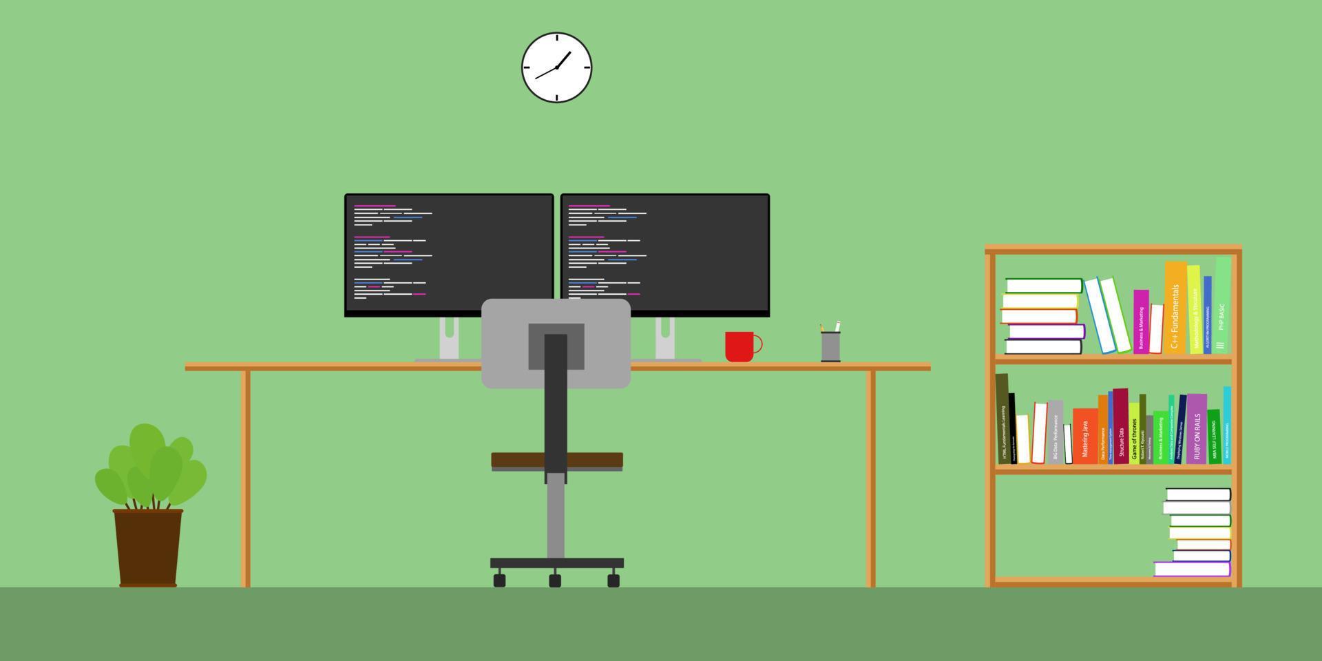 programmer workspace big monitor 14242535 Vector Art at Vecteezy programmer workspace big monitor 14242535 Vector Art at Vecteezy