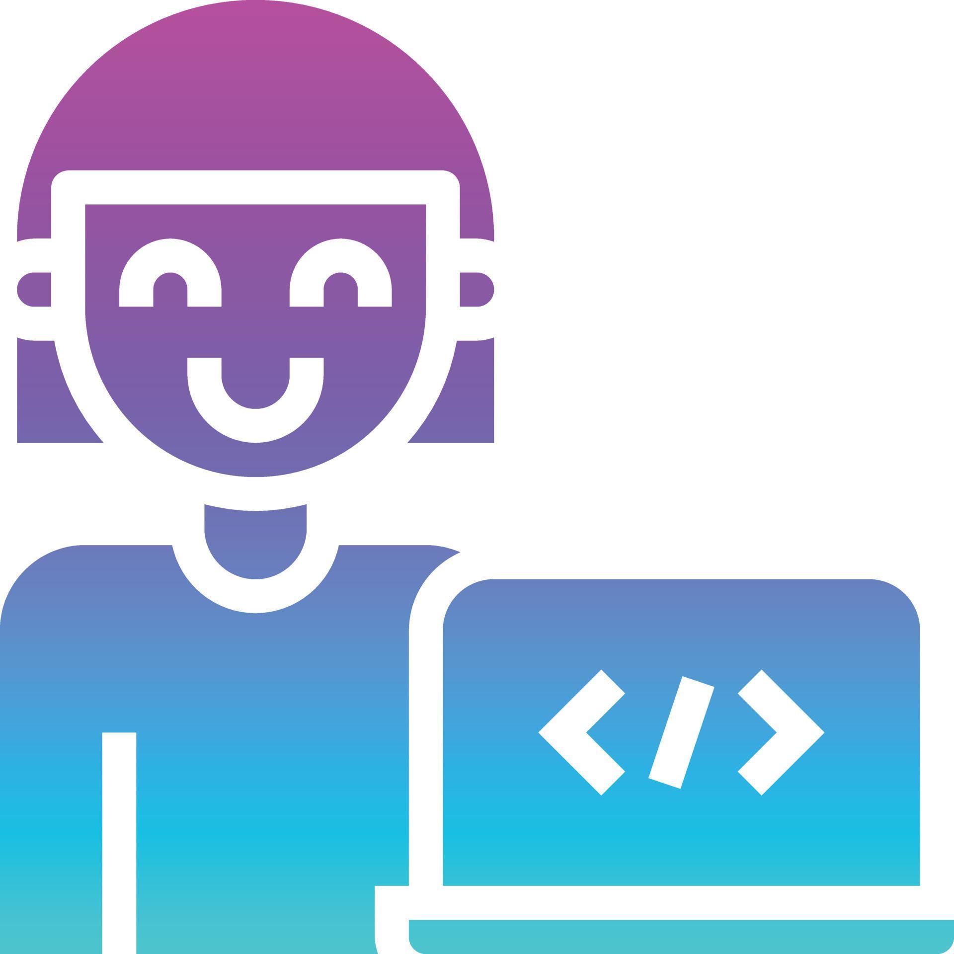 Developer Coding Programmer Software Development Gradient Solid Icon 14243535 Vector Art At