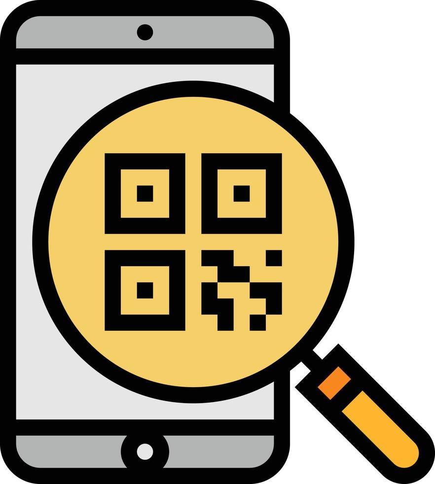 qr code scan mobile ecommerce - filled outline icon 14243678 Vector Art ...
