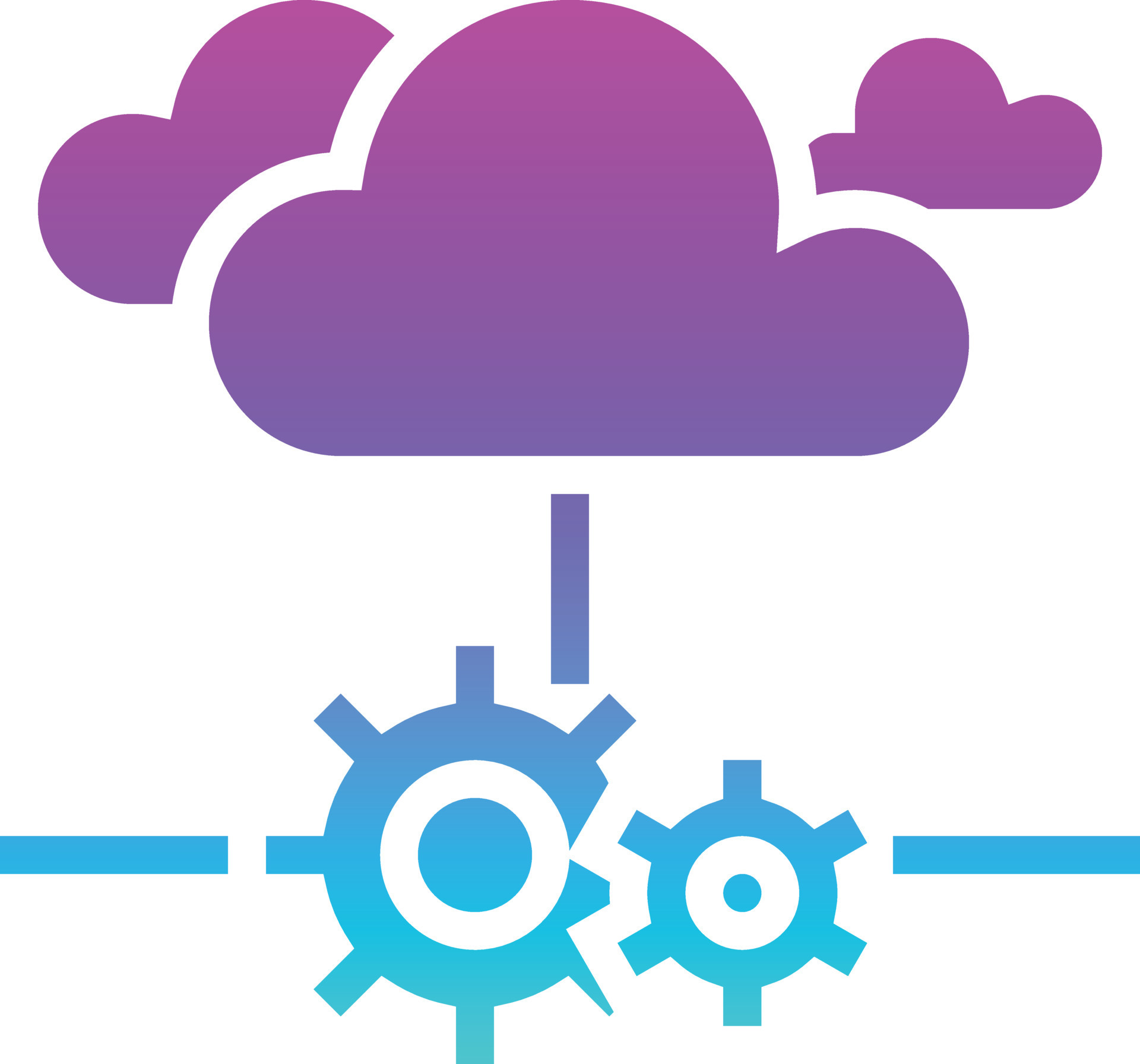 cloud service server software development - gradient solid icon ...