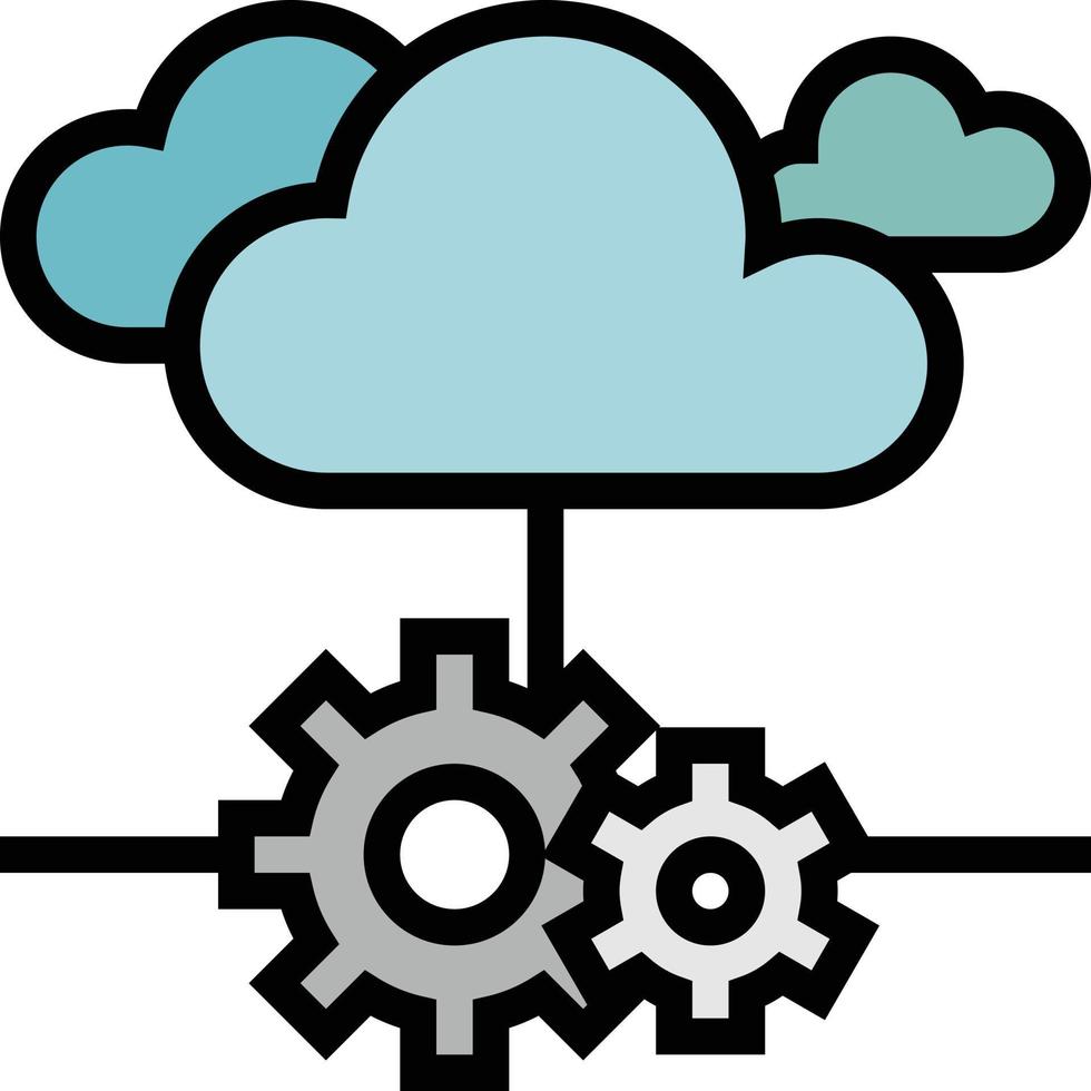 Cloud Service Server Software Development Filled Outline Icon