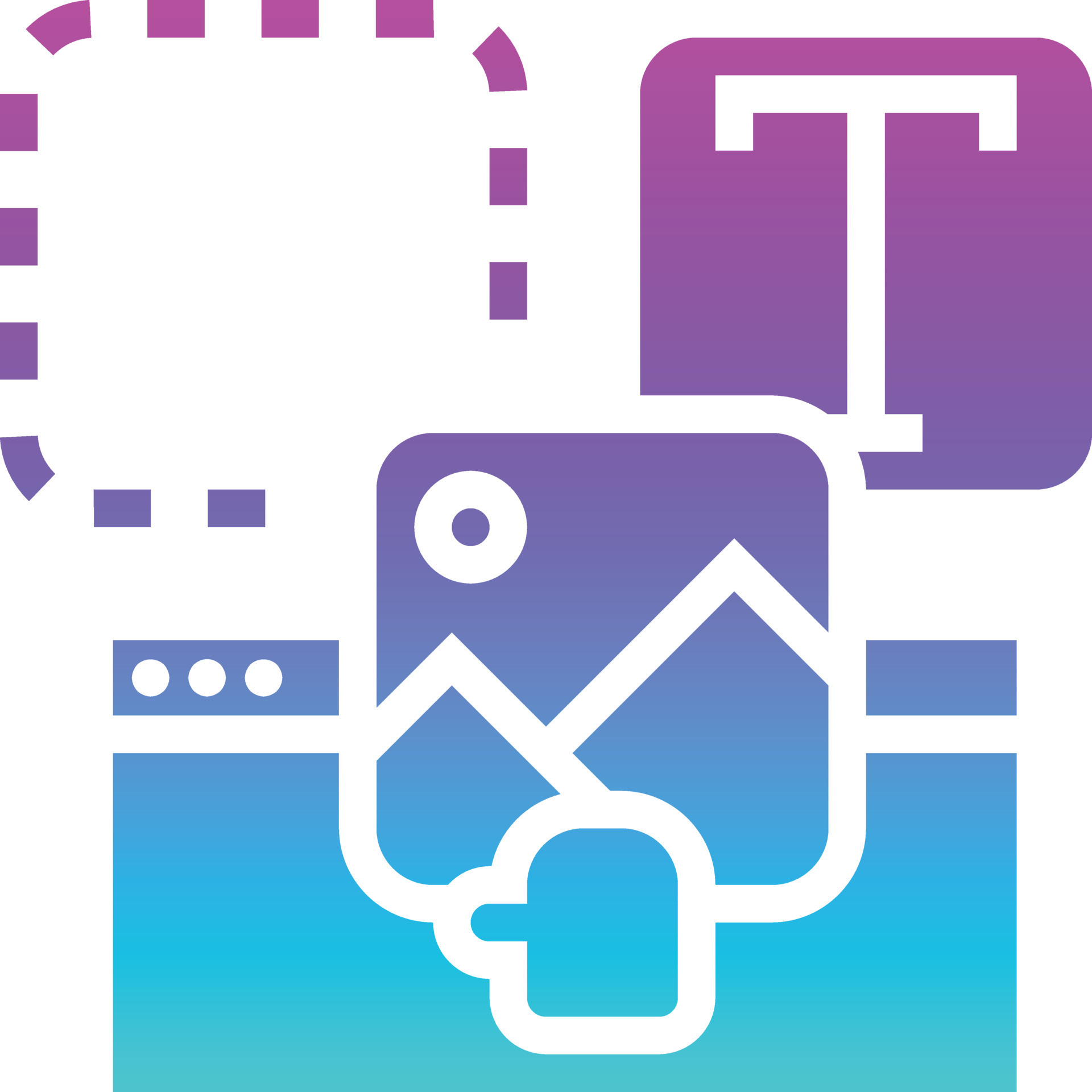 website builder tools drag software development - gradient solid icon ...